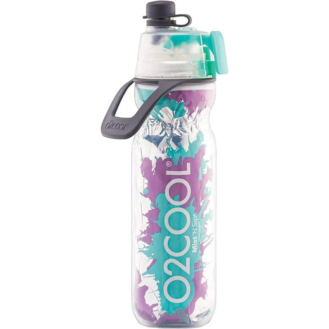 O2COOL Mist N' Sip 20 fl oz No Leak Pull Top Sprout Sports Water Bottle ...