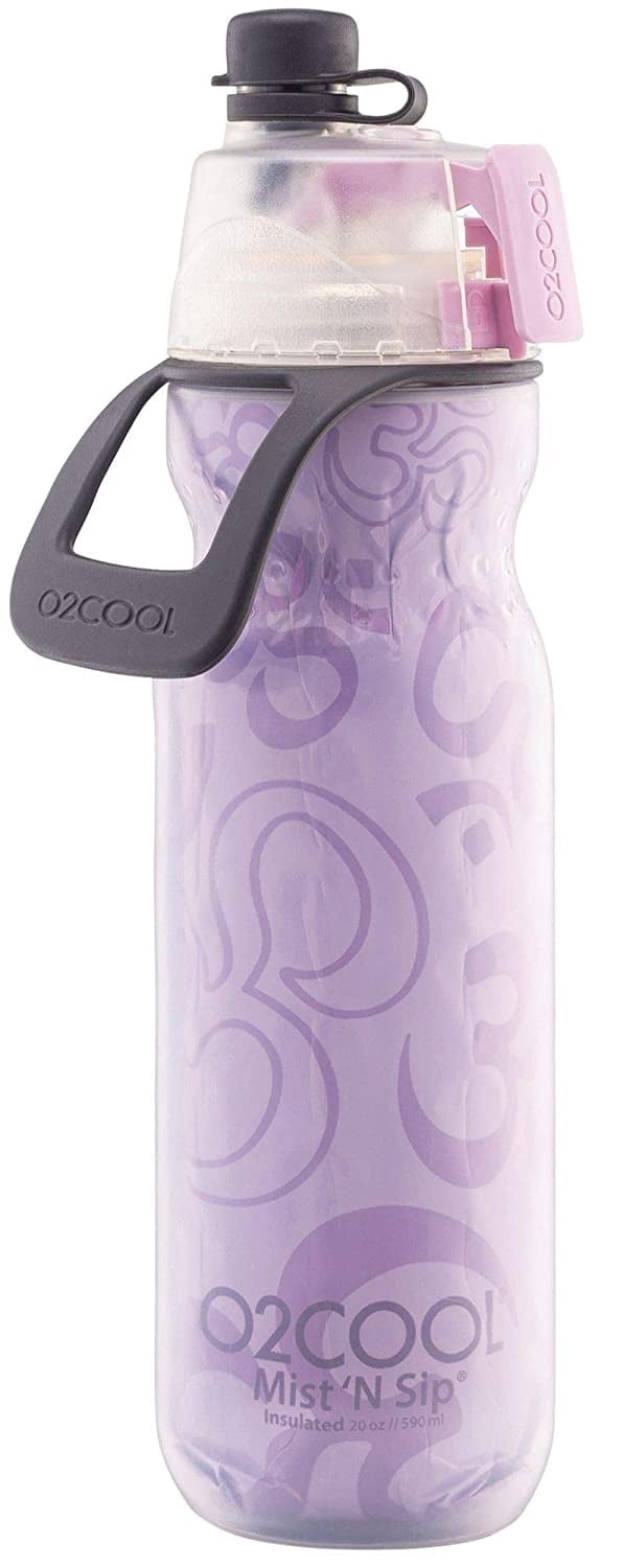 O2COOL Mist N' Sip 20 fl oz Water Bottle, Flexible Plastic, Yoga Lilac ...