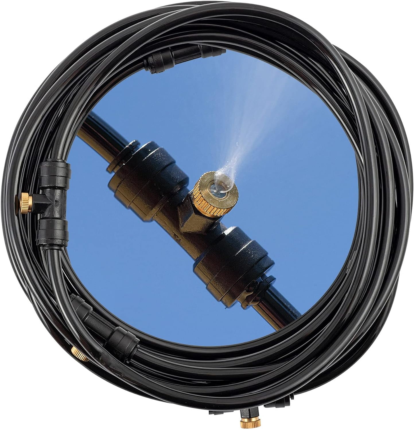 O2COOL Rechargeable Outdoor Misting Rope, Up to 25 FT + 6 Mister ...