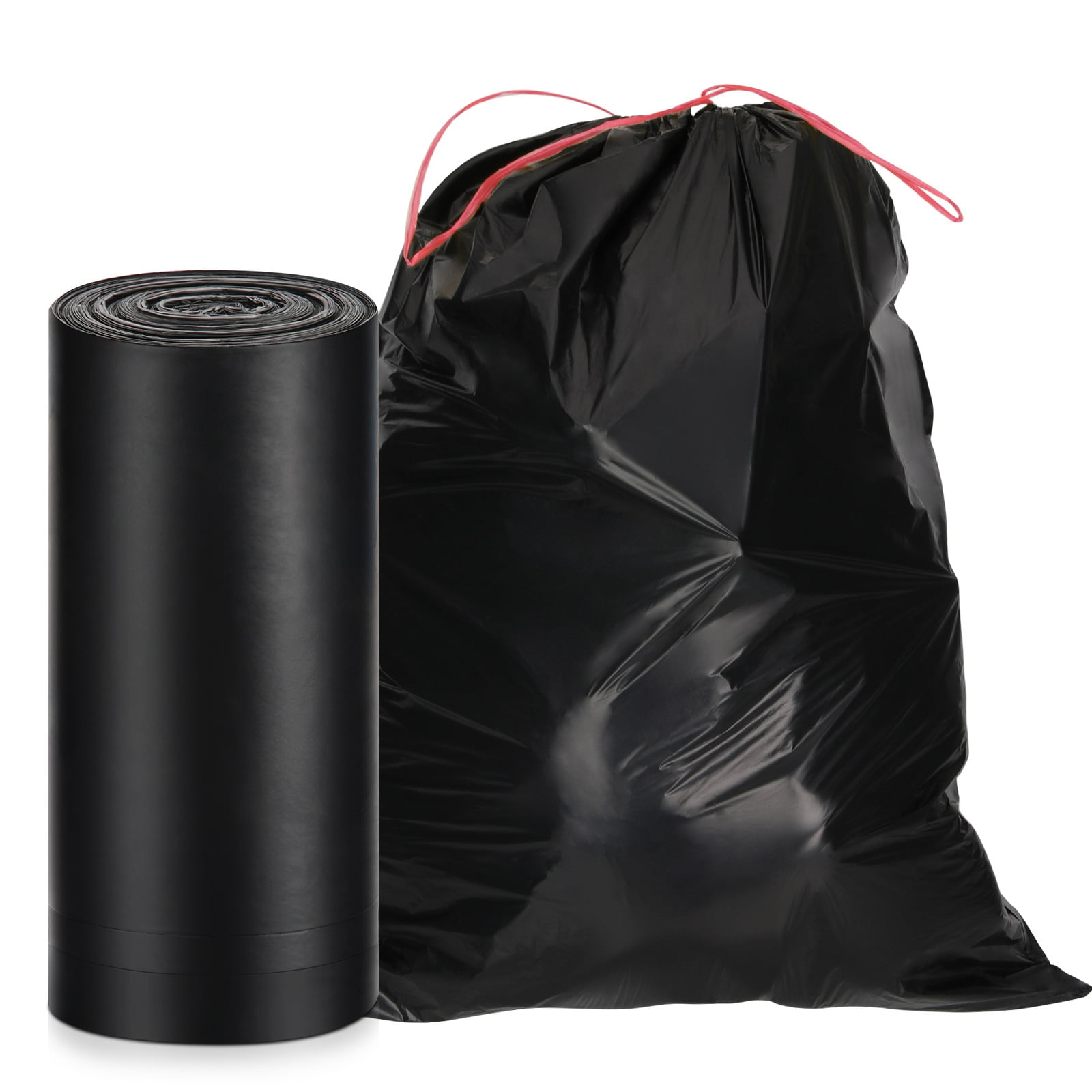 O2frepak 33 Gallon Trash Bags, Large Black Kitchen Bags with Drawstring ...