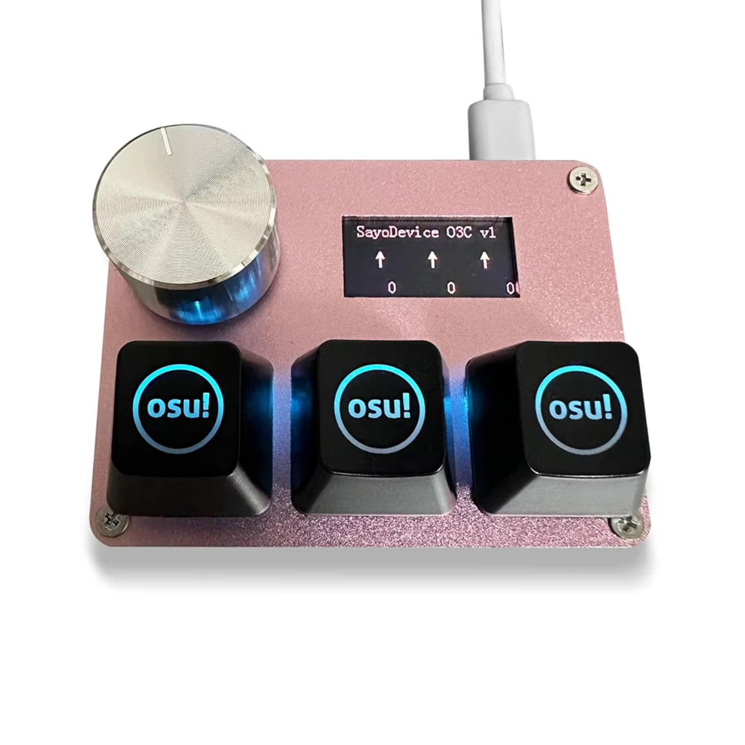 O3C SayoDevice OSU Rapid Trigger Pink Switches Keyboard With Knob for ...