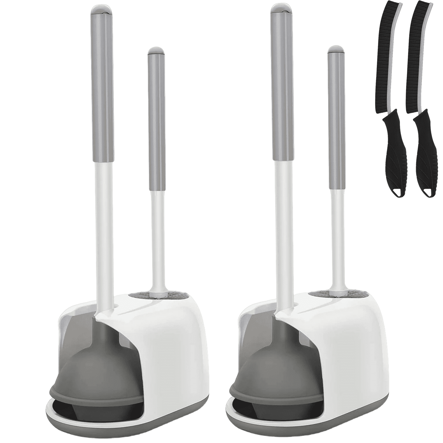 OAENAU Toilet Brush and Plunger Set, 2 Pack, Silicone Bristles, Compact ...