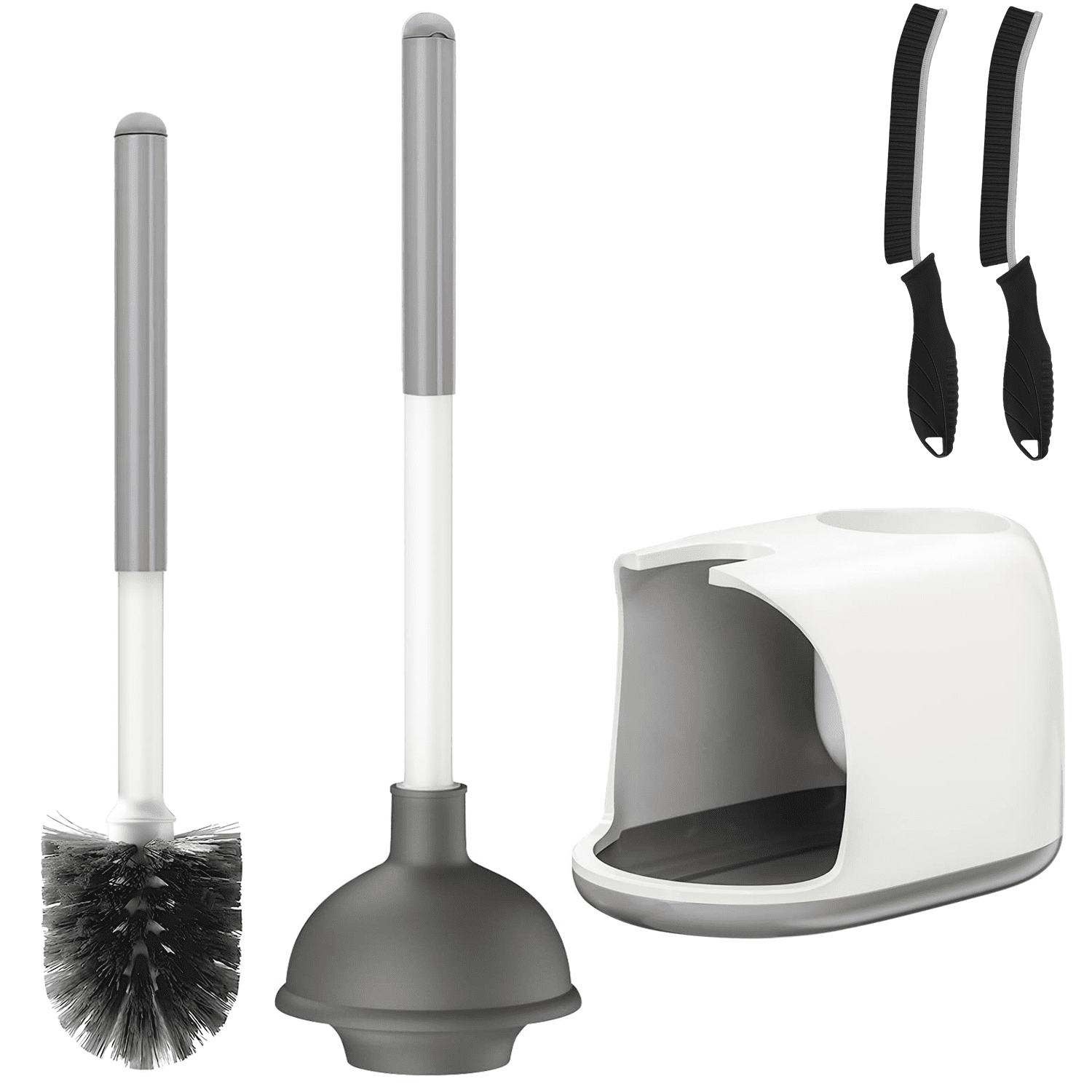 OAENAU Toilet Brush and Plunger Set, Heavy Duty Bathroom Cleaner ...