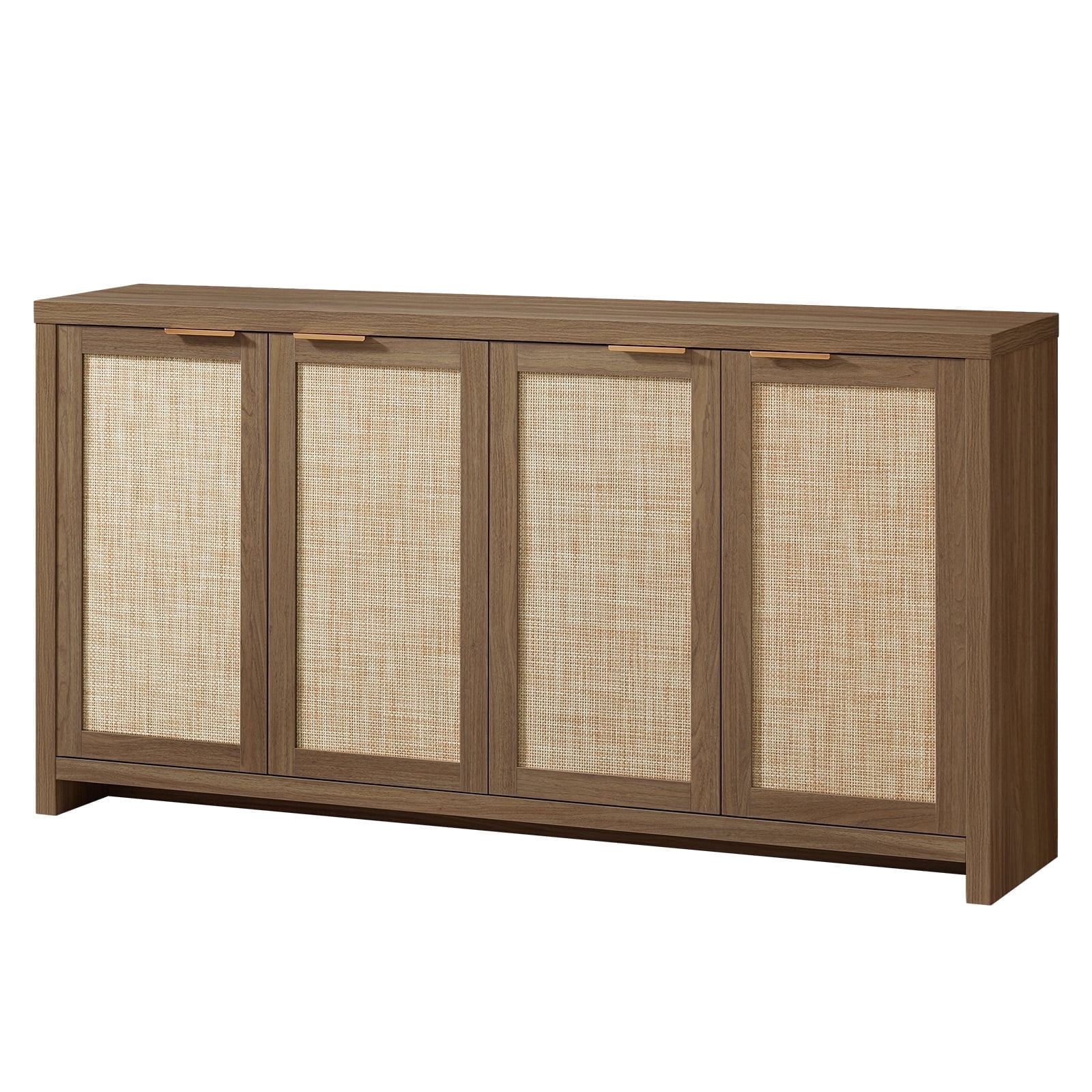 OAKHAM 4-Door Sideboard Buffet,Rattan Storage Cabinet with Adjustable ...