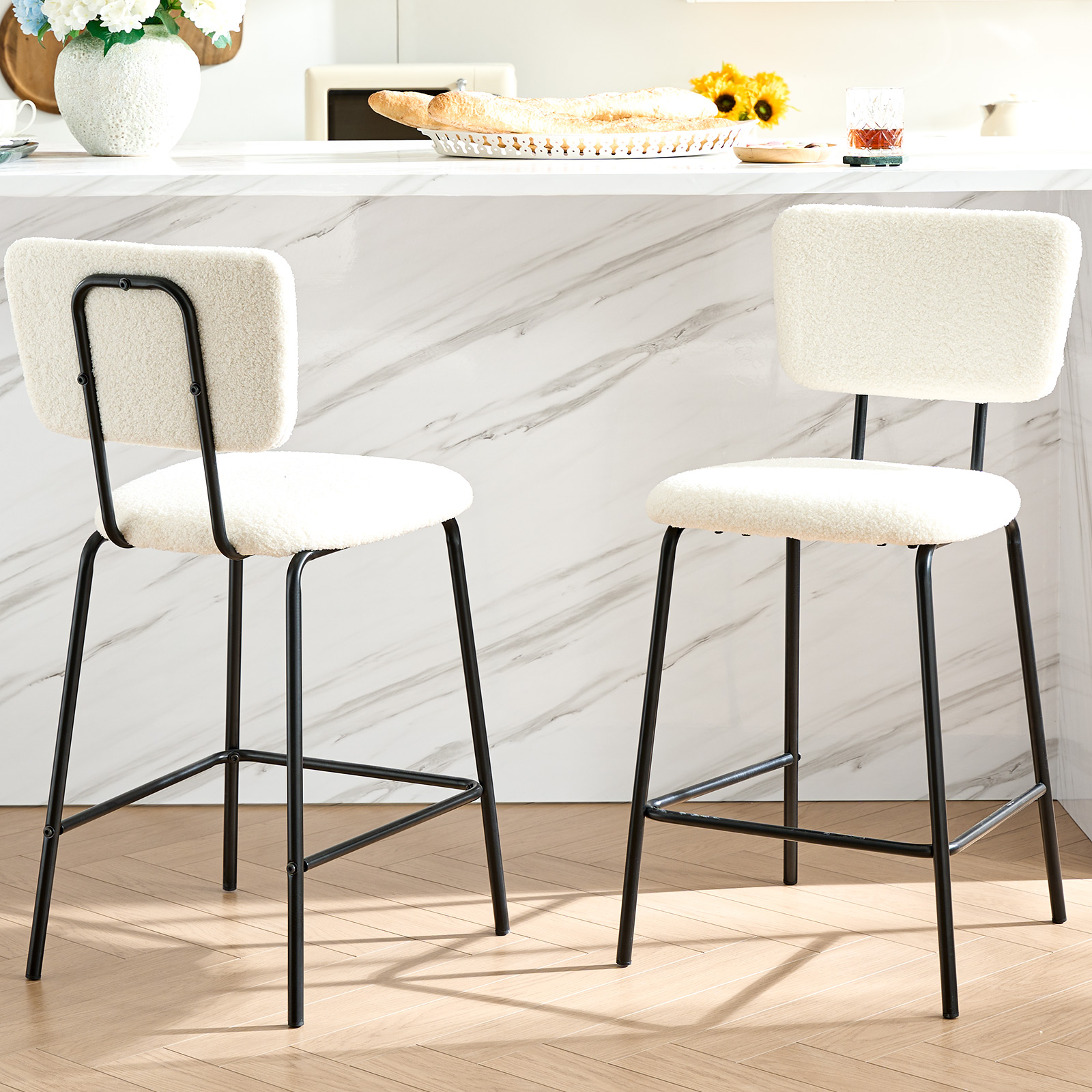 Powell Raya Counter Stool, Set of 2, Red Pepper - Walmart.com