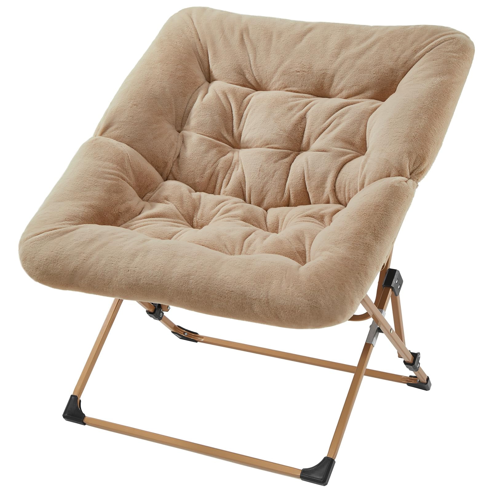 OAKHAM Comfy Chair for Adults, Soft Faux Fur Folding Lounge for Bedroom ...