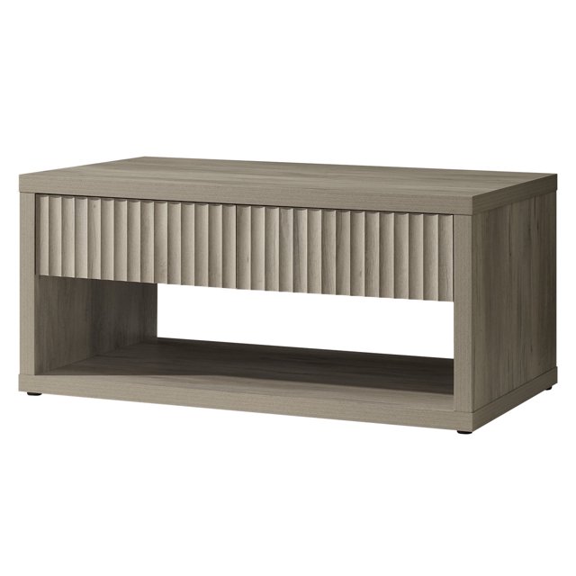 OAKHAM Fluted Coffee Table for Living Room, Morden Square Center Table ...