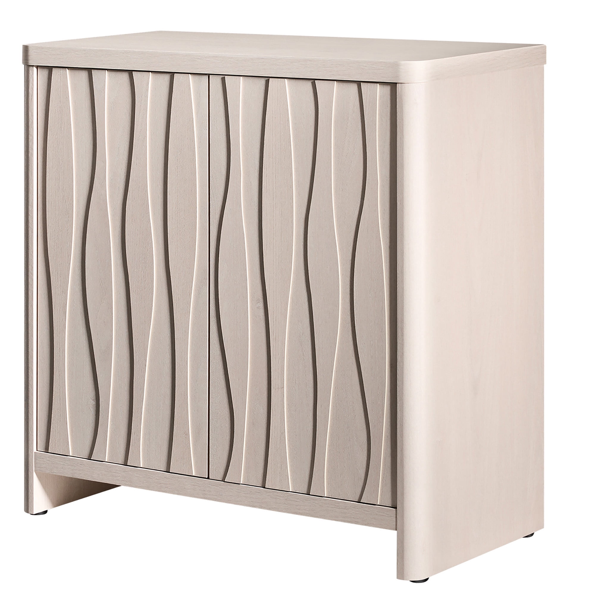 OAKHAM Sideboard Storage Cabinets with 2 Doors and Shelves Wave Pattern ...