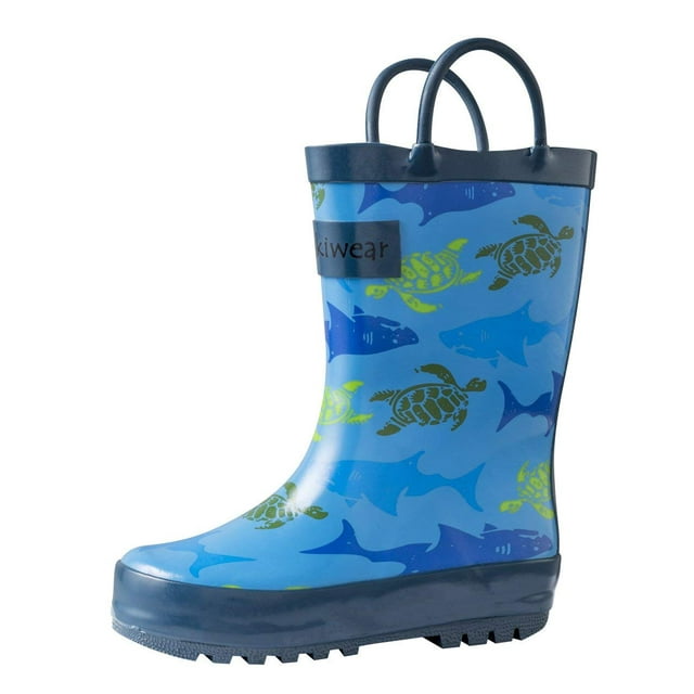 OAKI Kids Waterproof Rubber Rain Boots with Easy-On Handles. Toddler (1-4 Years) 7 Toddler ...