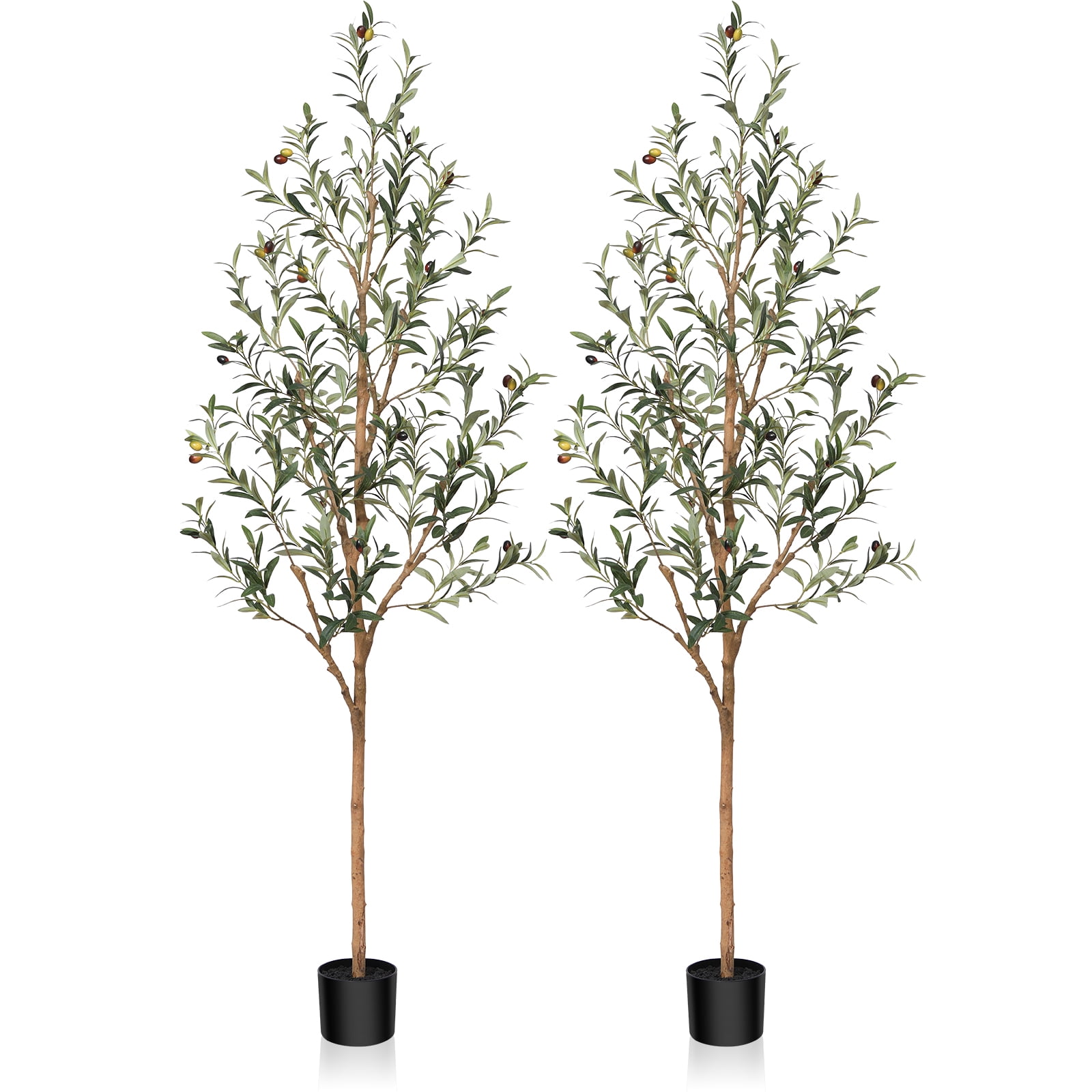 OAKRED Artificial Olive Tree, 6FT Tall Fake Silk Plants with Natural ...