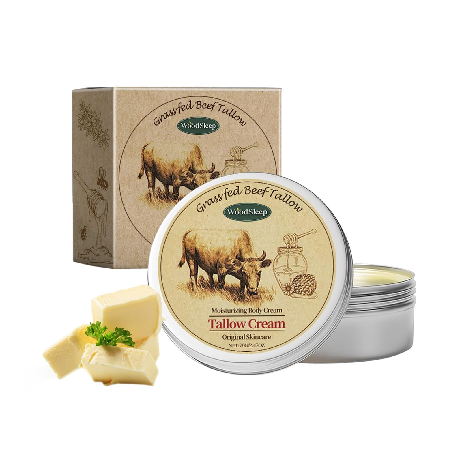 OAKSII Beef Tallow for BCA3 Skin, 2.5oz 1Pack Tallow Face Moisturizer ...