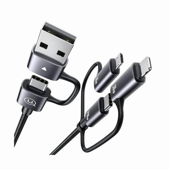 OAO 240W Multi Charging Cable, 4ft 6-in-1 USB C Cable Fast Charging Cords with USB-C/A Ports to ...