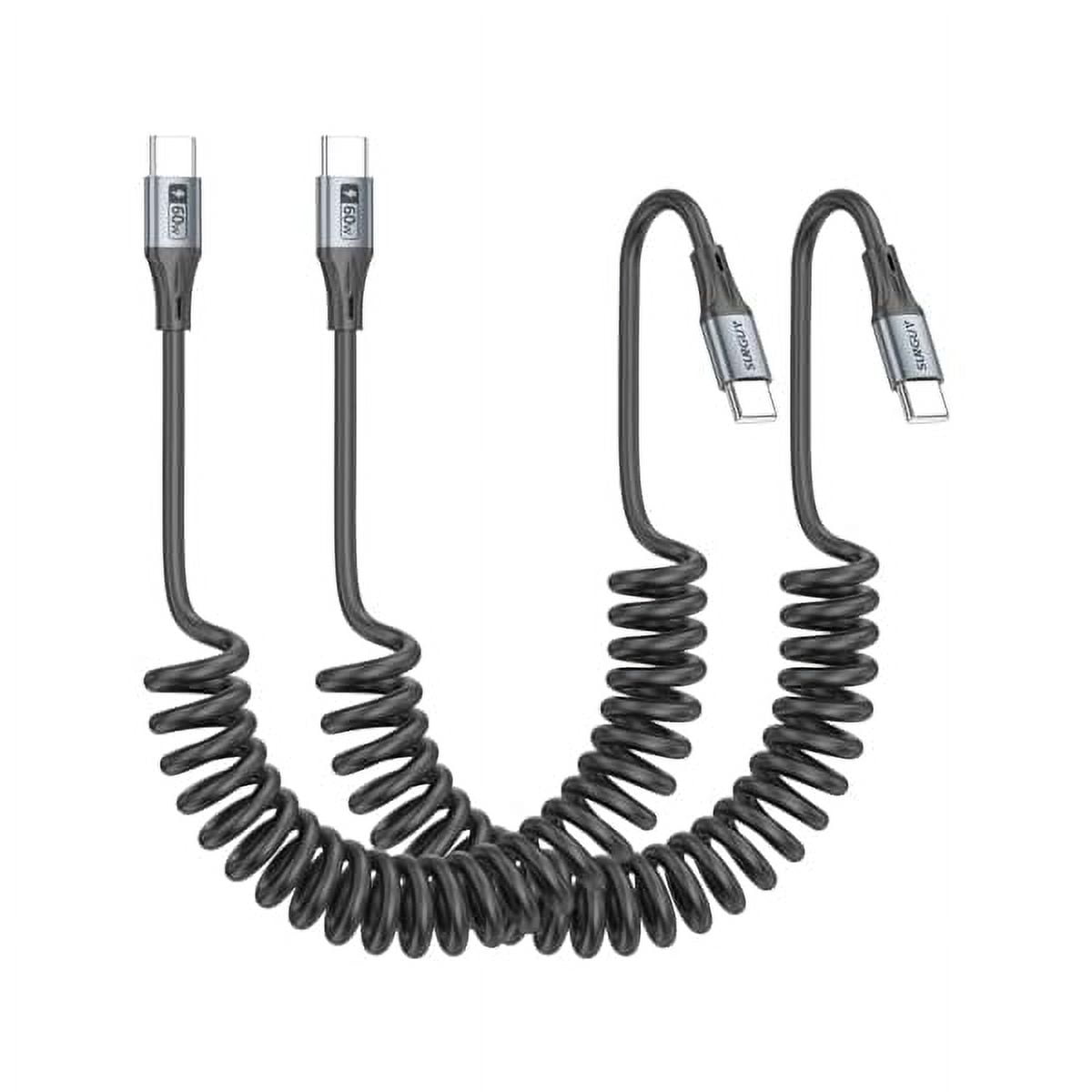 OAO Coiled USB C to USB C Cable,2Pack 60W [1.5FT-5FT] USBC to USBC ...