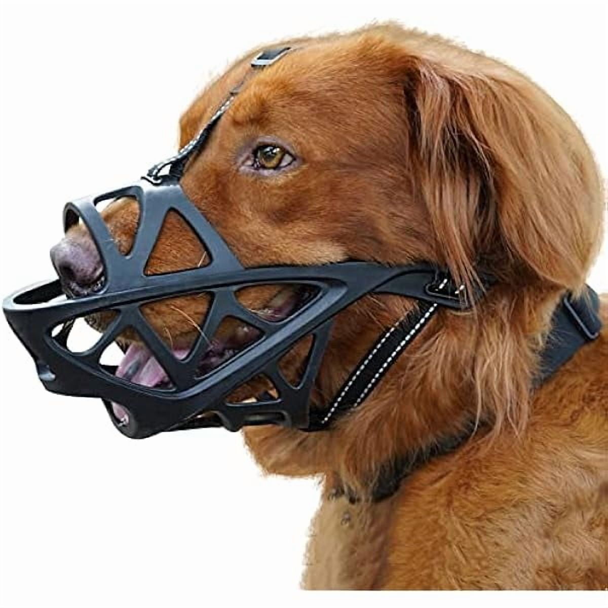 OAO Dog Muzzle, Soft Basket Muzzle for Medium Large Sized Dog Labrador Golden German Shepherd ...