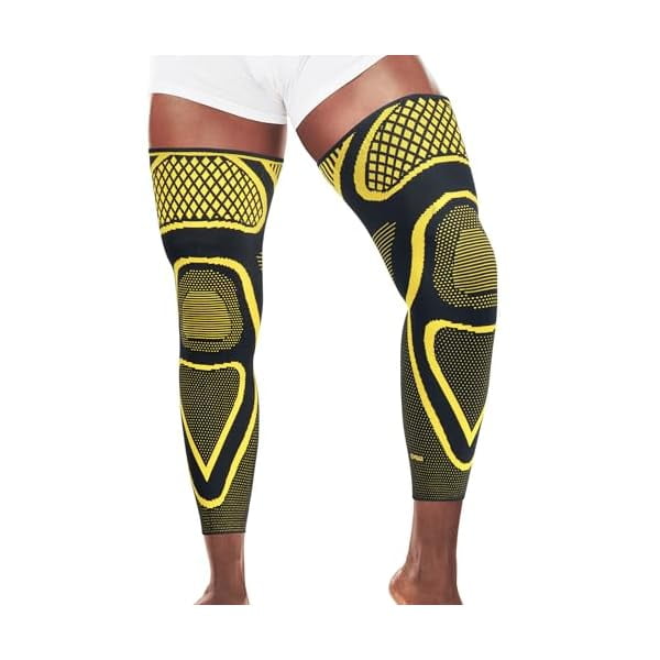 OAO Full Leg Compression Sleeve(PAIR) - Copper Infused Long Knee Brace ...