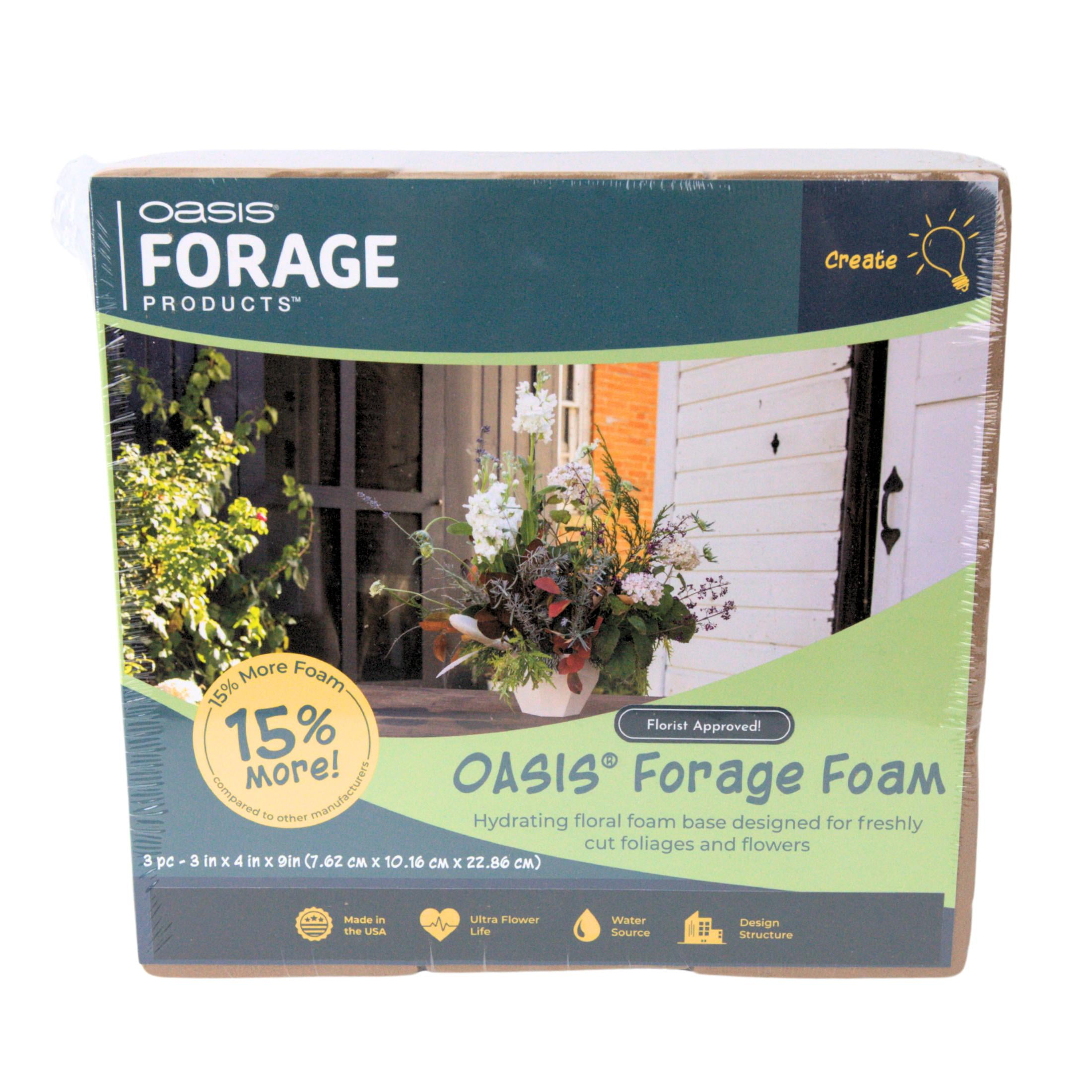 OASIS® Forage Floral Foraging Foam, Brown Brick, 3 pack - Walmart.com