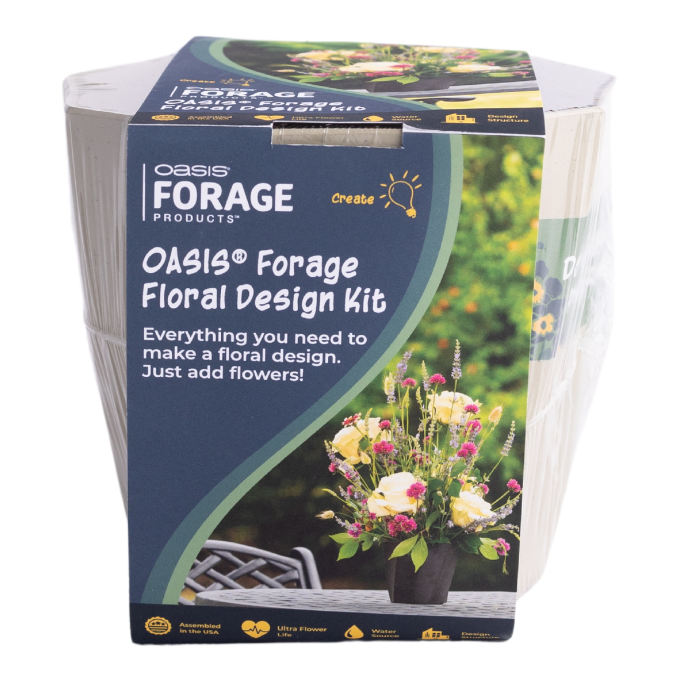 OASIS® Forage The Twist Pot Floral Foam DIY Arrangement Kit, Eggshell ...