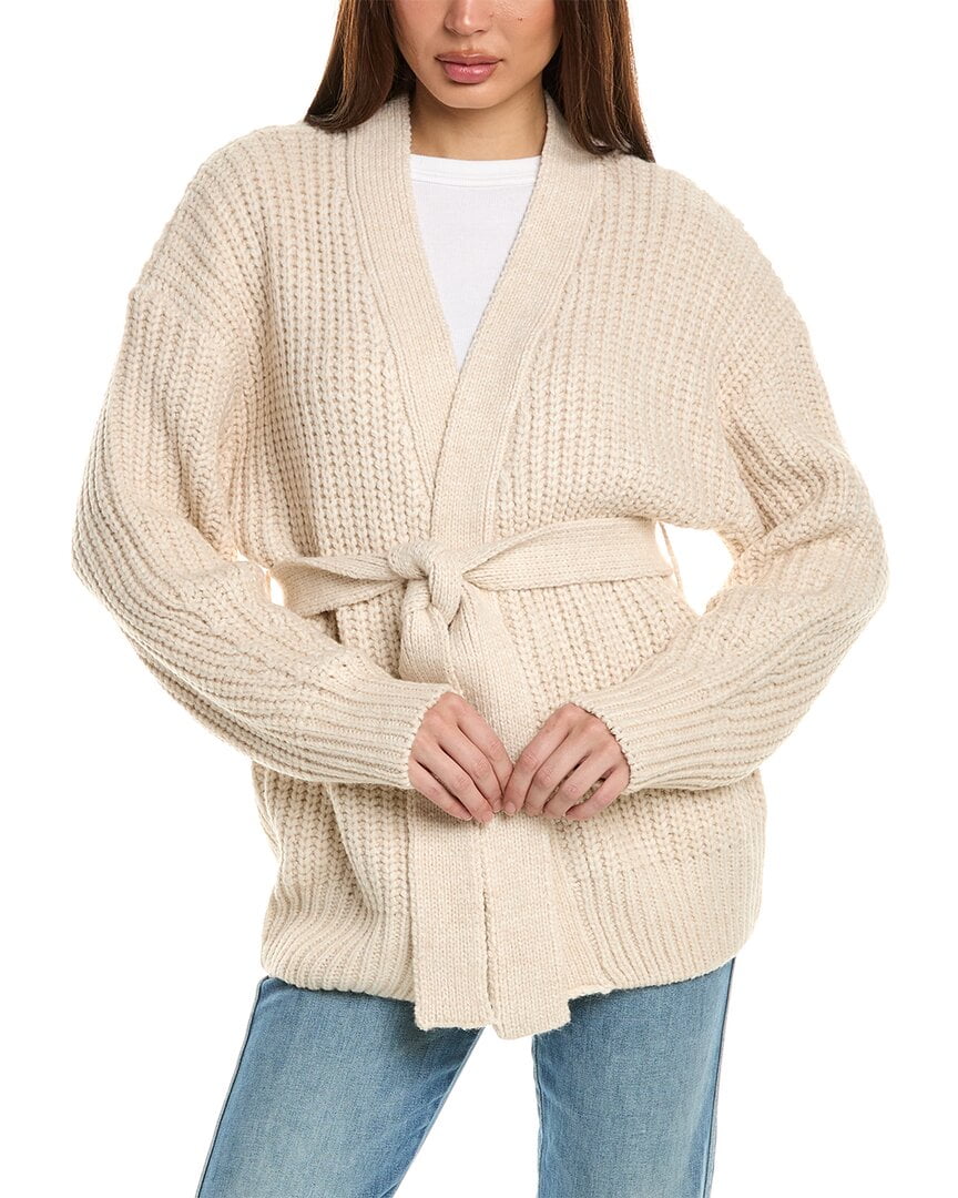 OAT NEW YORK womens Belted Wool-Blend Cardigan, s, White - Walmart.com