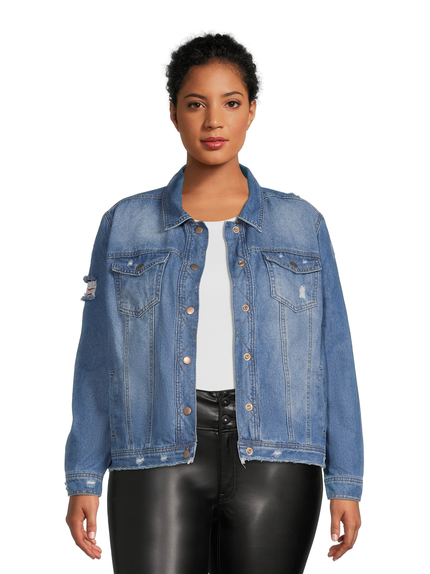 OAT New York women's Plus Size Reversible Denim Jacket - Walmart.com