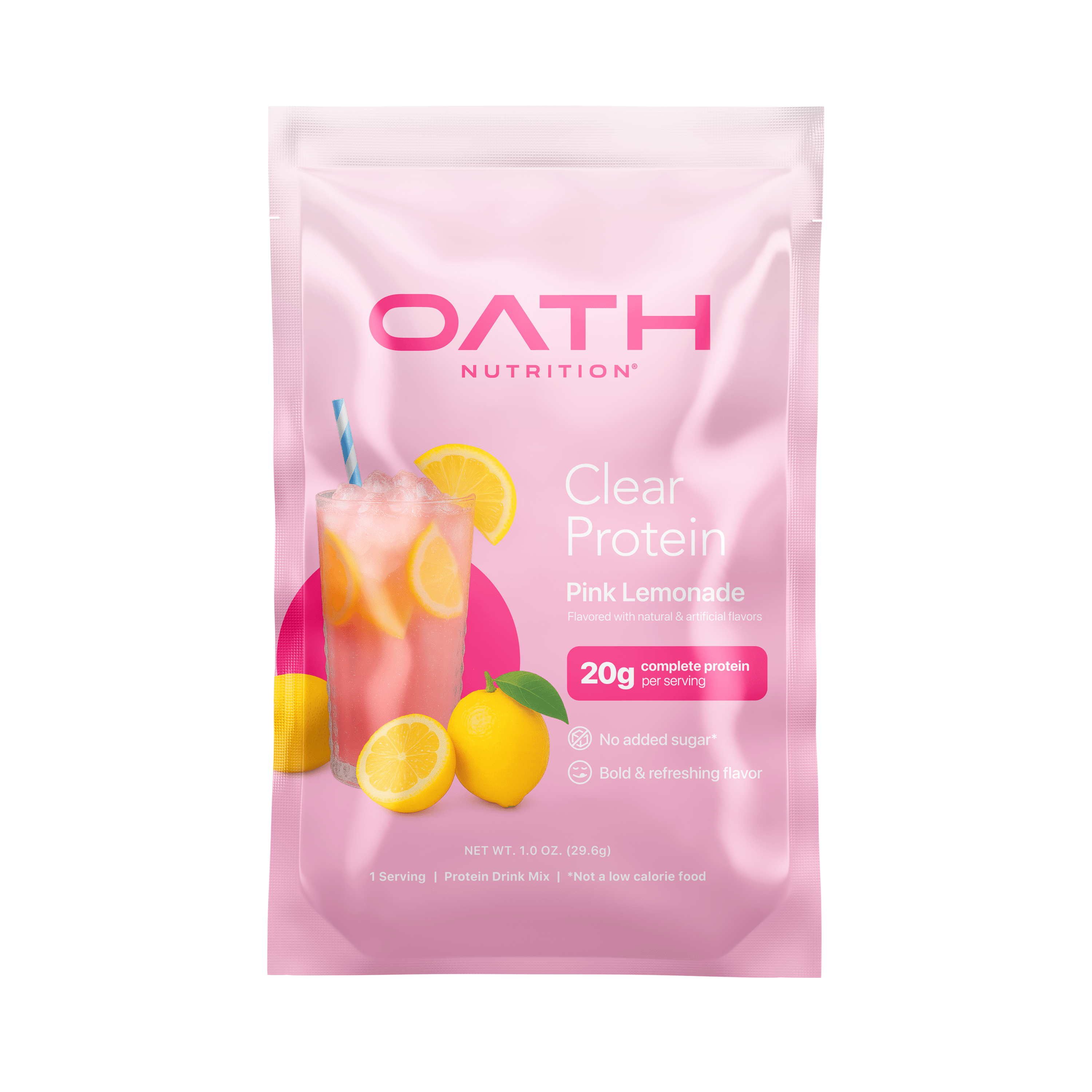 OATH Clear Whey Single Serve Pink Lemonade - Walmart.com