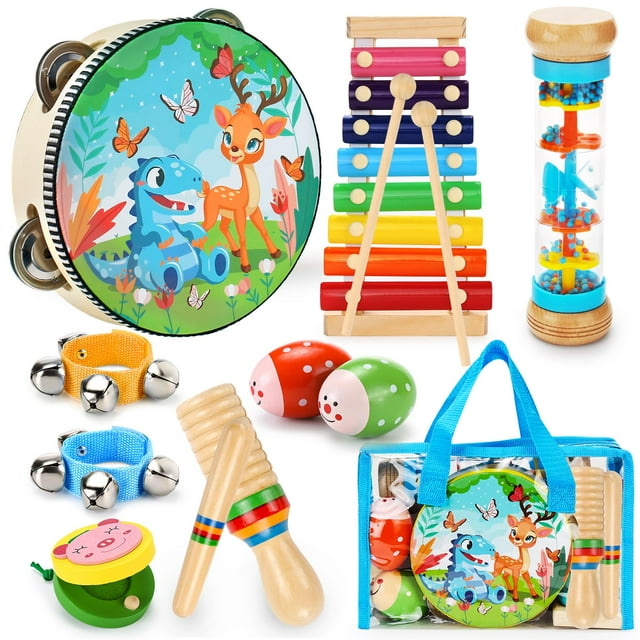 OATHX Baby Music Toys Toddler Learning Toy 12Pcs Musical Instrument Set ...