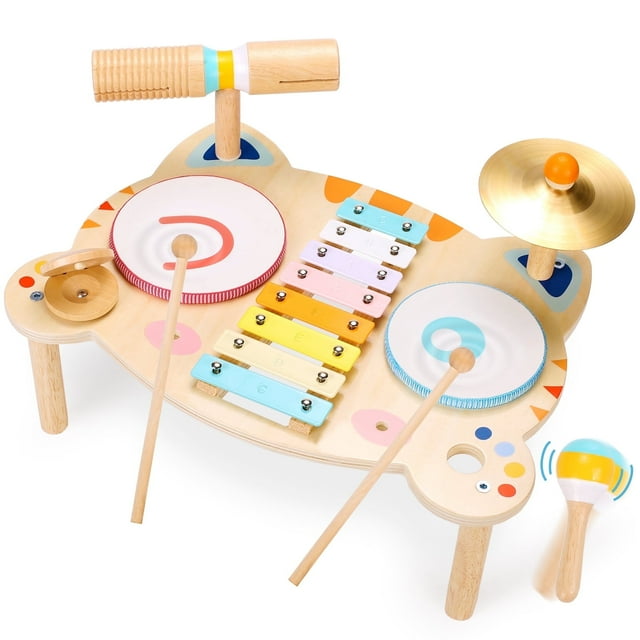 OATHX Kids Drum Set, Musical Instruments for Toddlers Learn Toys, Tiger ...