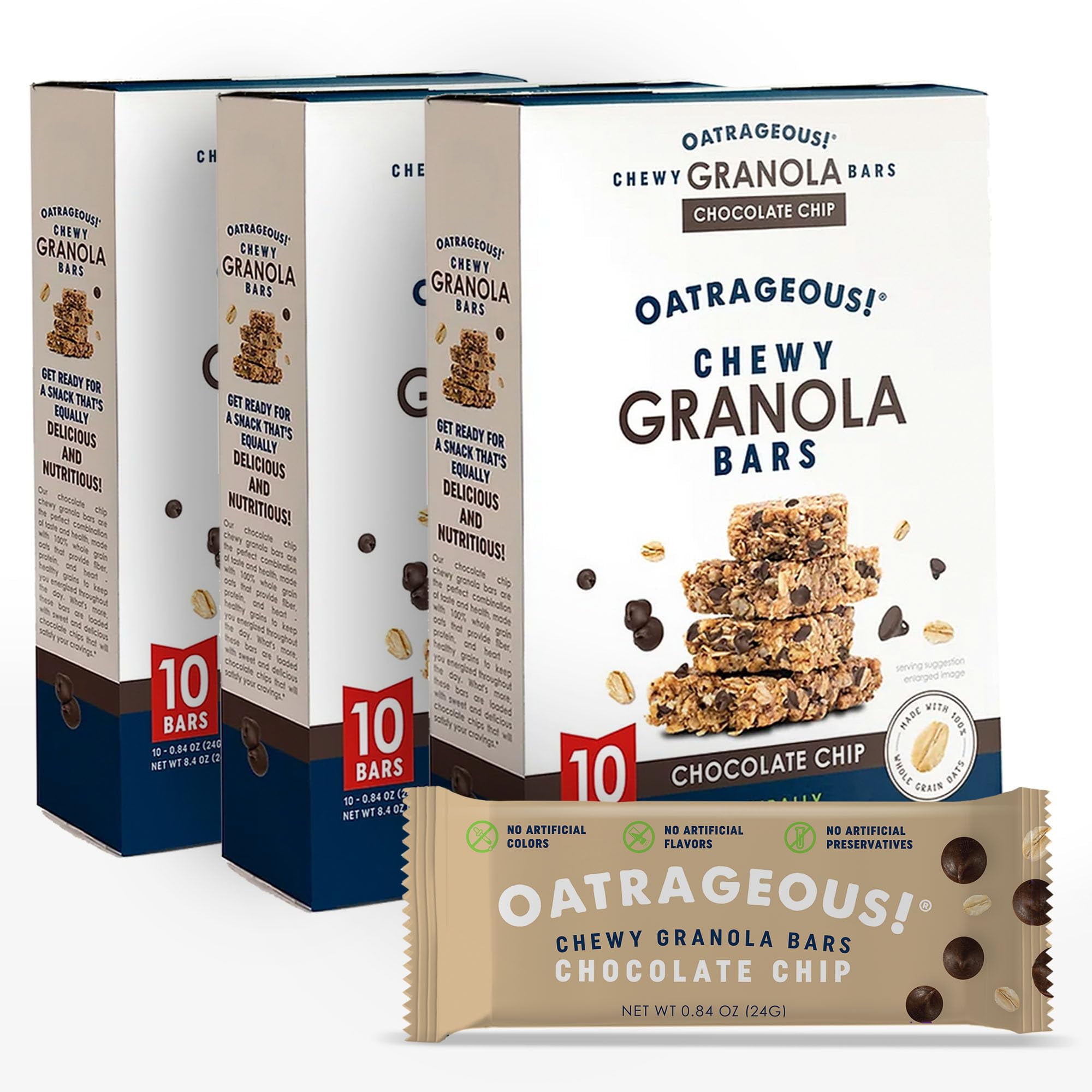 OATRAGEOUS! Chewy Granola Bars, DEF29 Chocolate Chip Granola Made with ...