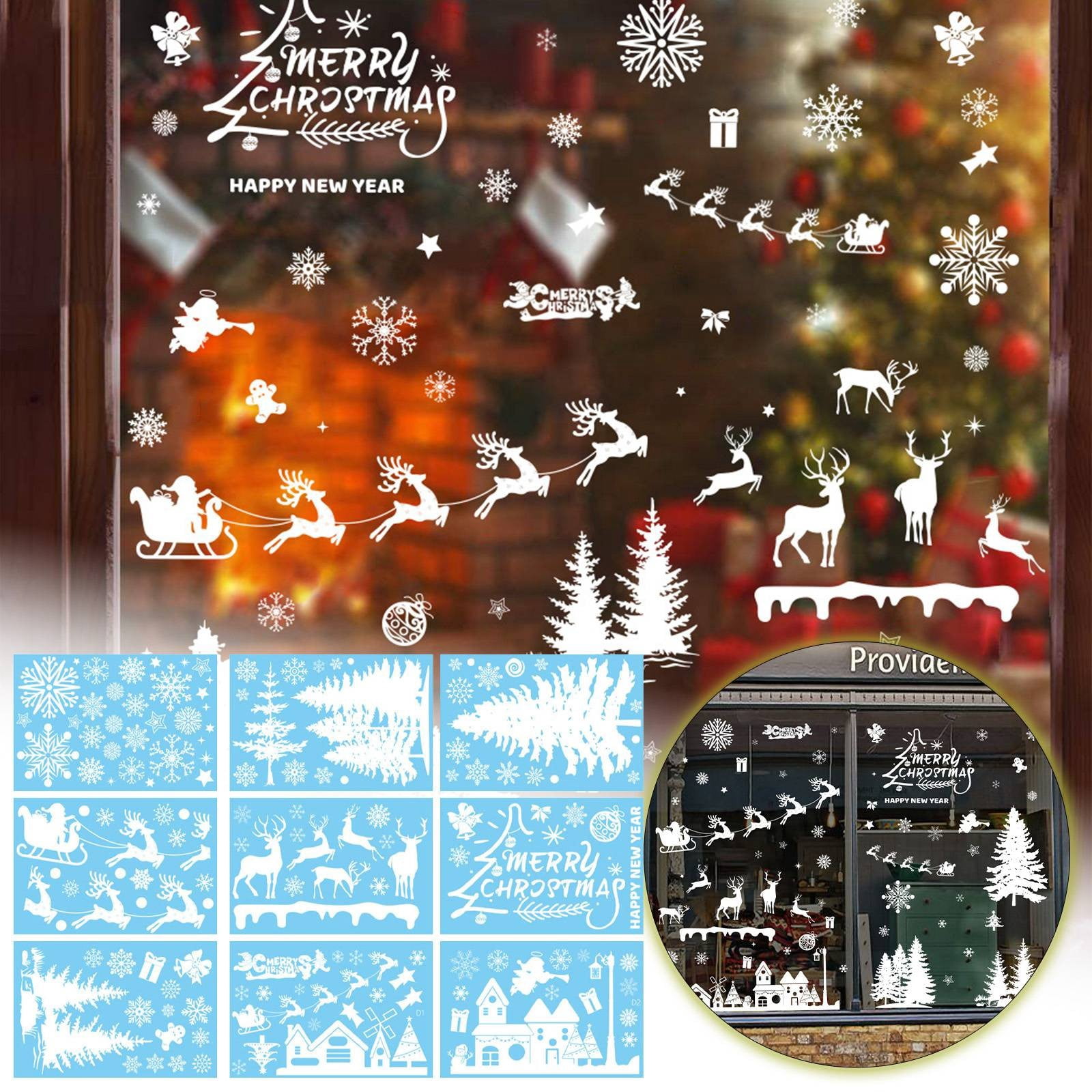 OAUP Christmas Window Clings Stickers Santa Tree Christmas Window ...