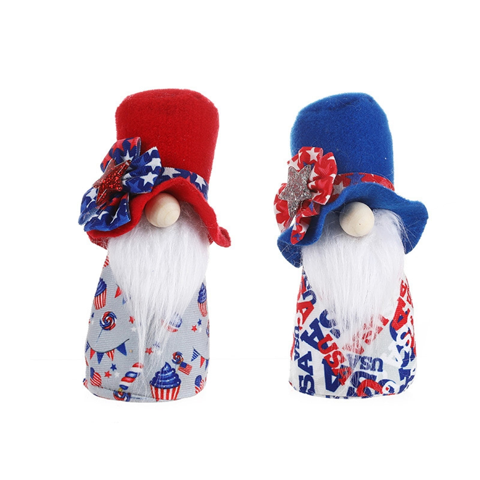 OAVQHLG3B 4th of July Patriotic Gnome Decorations, 2 PCS Handmade Mr & Mrs USA Swedish Tomte ...