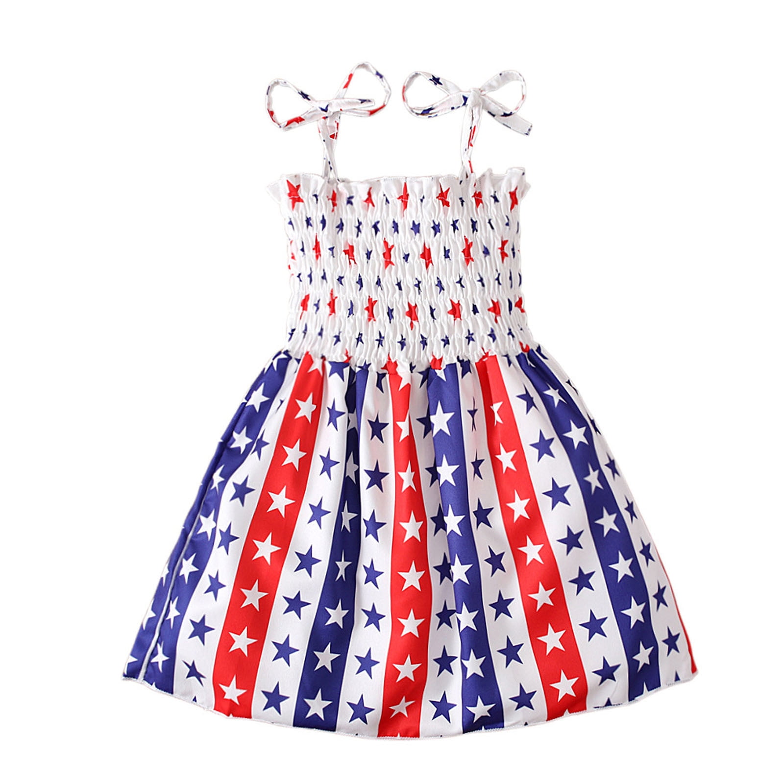 OAVQHLG3B Kids Baby Girls Dress Beach Dresses Casual Sleeveless 4th of ...