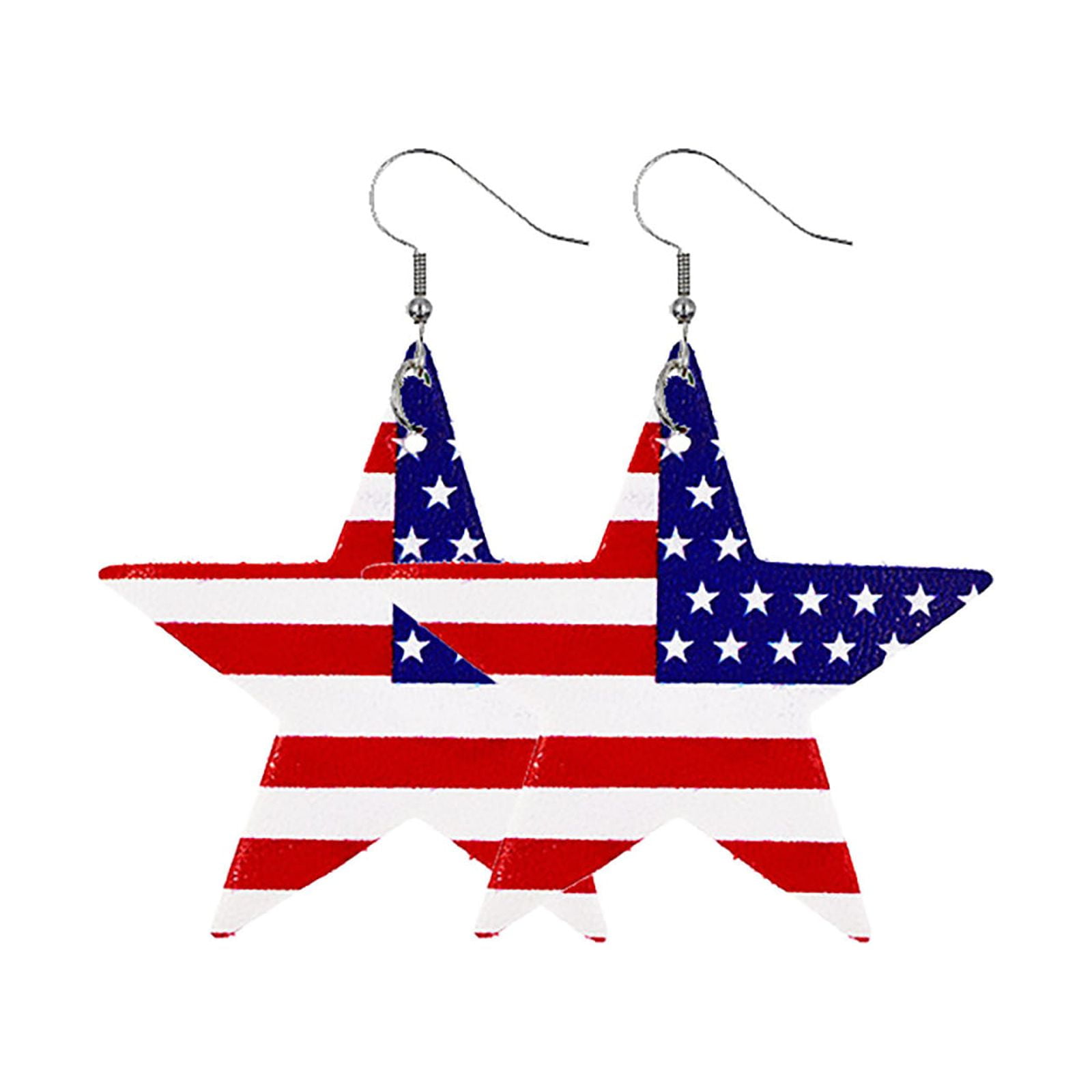 OAVQHLG3B American Flag Earrings 4th of July Earrings Patriotic Star ...