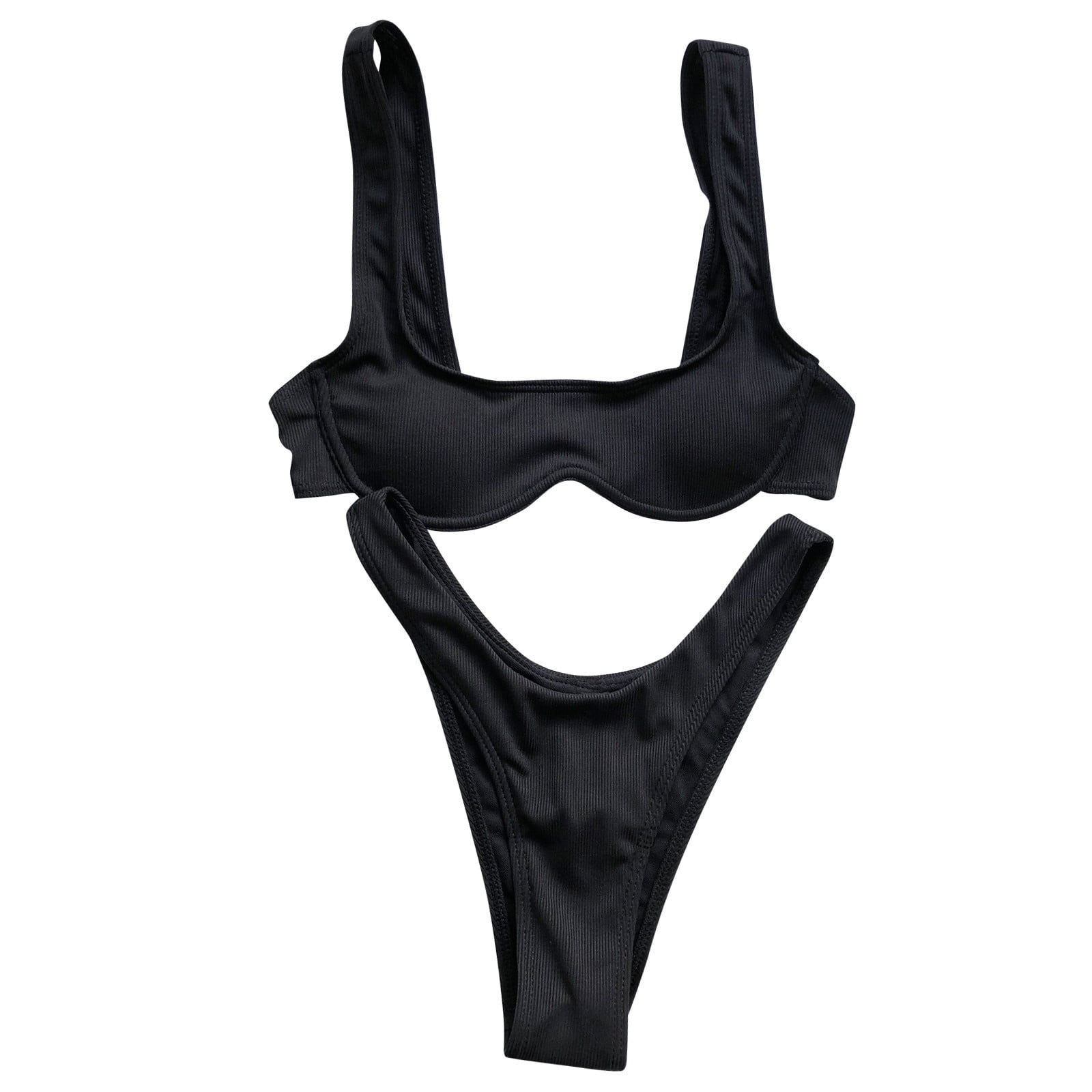 OAVQHLG3B Bikini Sets for Women, Bikini Solid Set Swimsuit Two Piece ...
