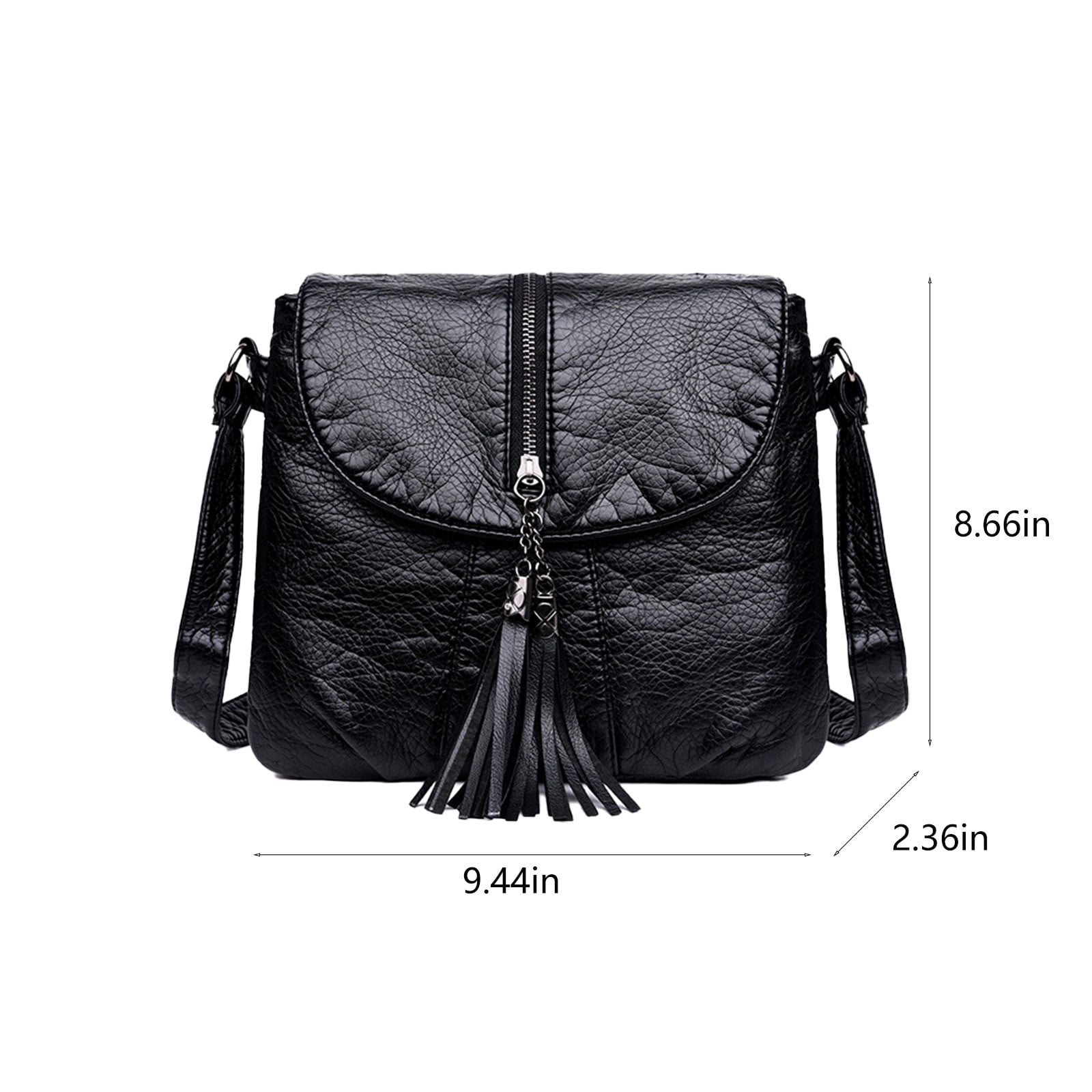 OAVQHLG3B Zipper Crossbody Bag With Wide Shoulder Strap Phone Wallet ...