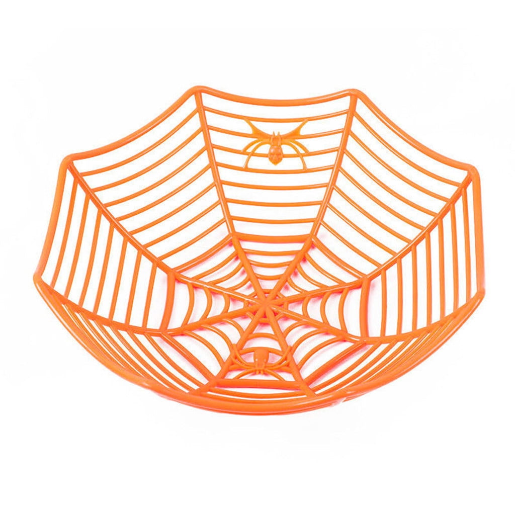 OAVQHLG3B Cobweb Candy Basket, Halloween Spiderweb Snack Bowls Spider ...
