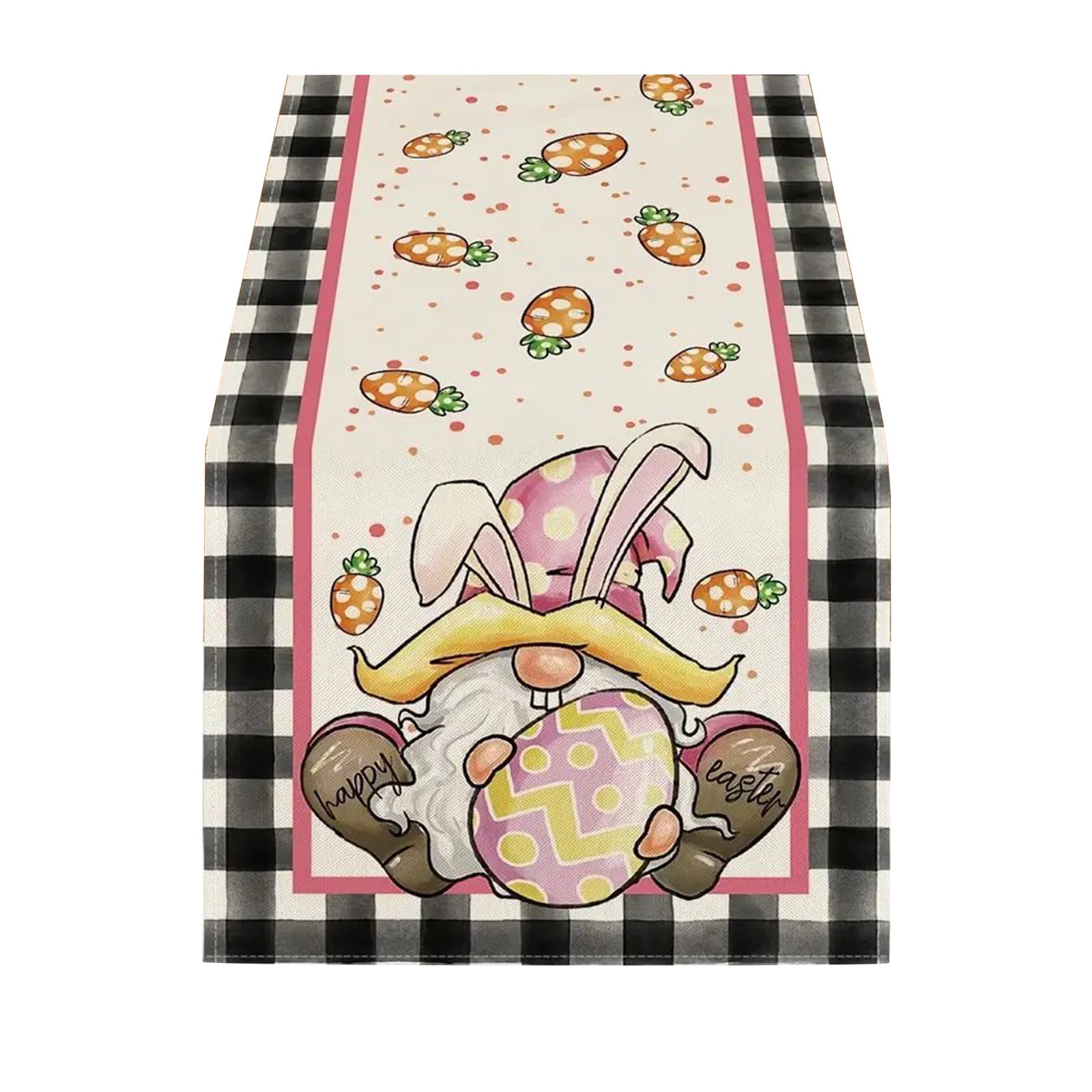 OAVQHLG3B Easter Table Runner, Happy Easter Runner, Easter Bunny Eggs ...
