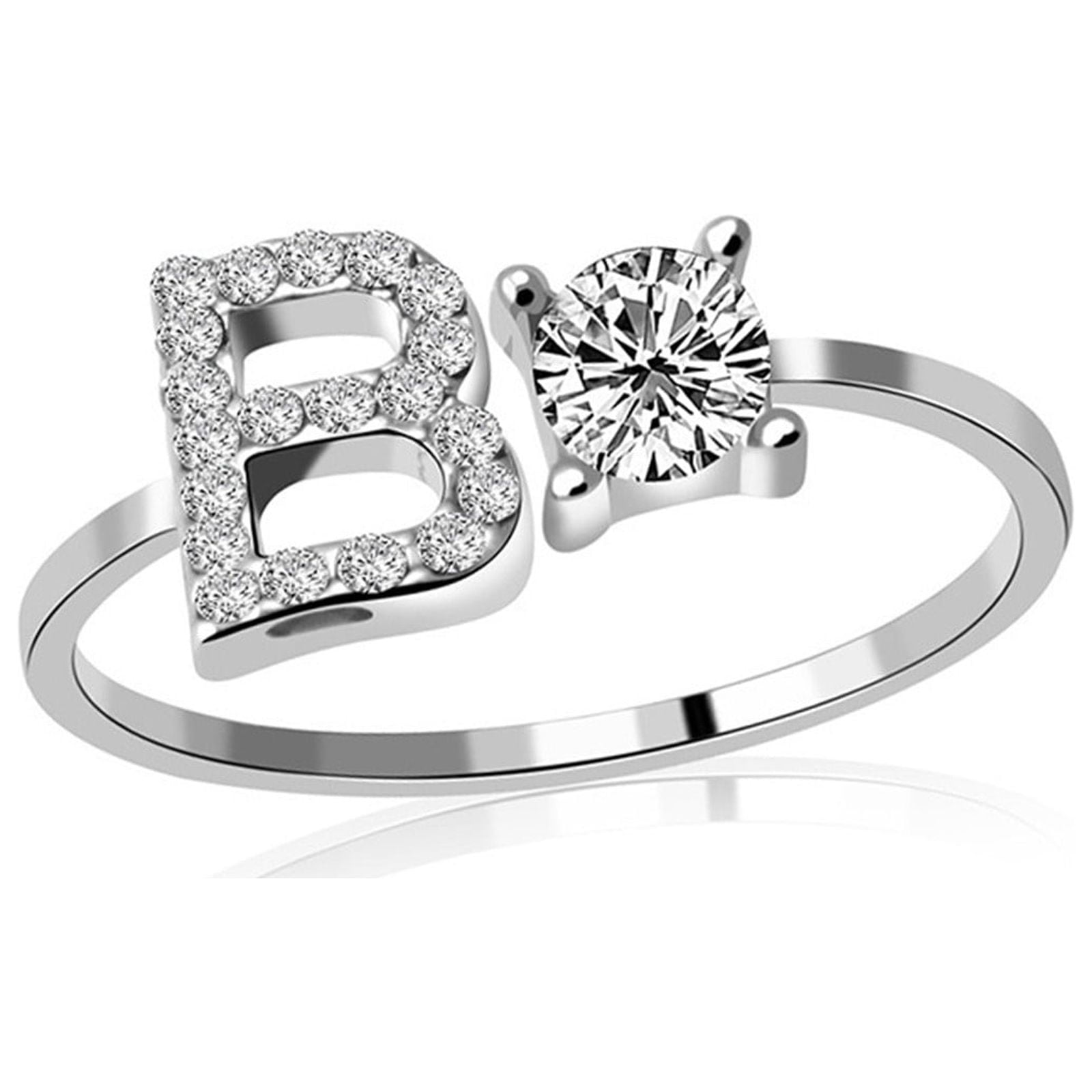 OAVQHLG3B Exquisite 26 English Alphabet Style Ring Unisex Letter Copper ...