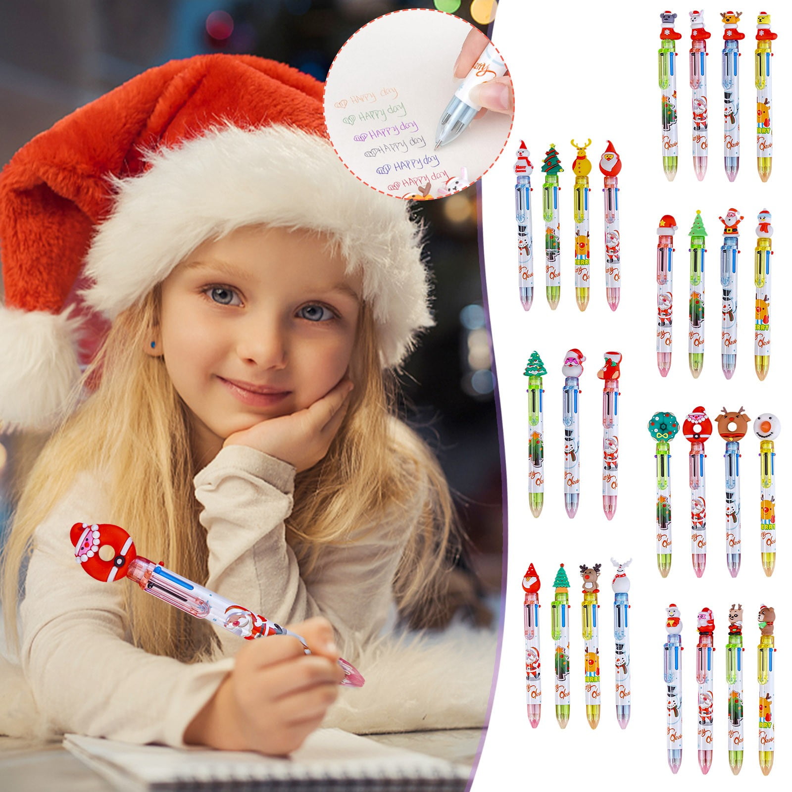 OAVQHLG3B Kids Multicolor Ballpoint Pen,6 in 1 Retractable Ballpoint ...