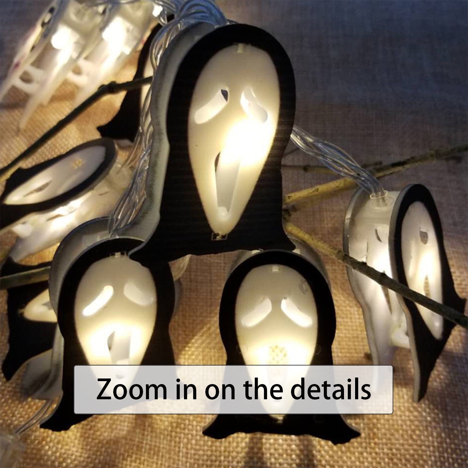 OAVQHLG3B LED Halloween New Painted Flat Ghost String Light String ...