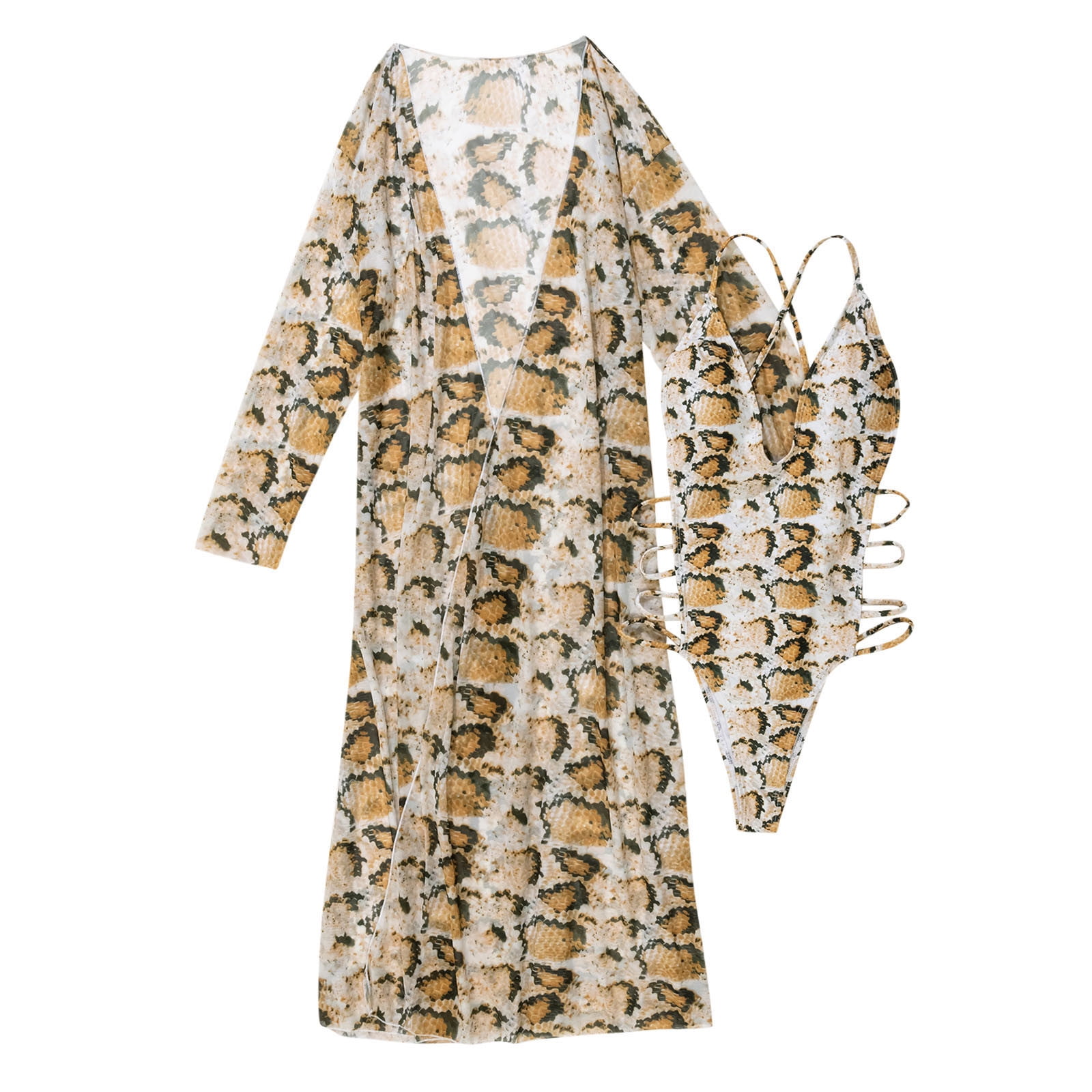 OAVQHLG3B Ladies Womens Swimsuit, Bathing Suit 2 Piece Snake Print ...