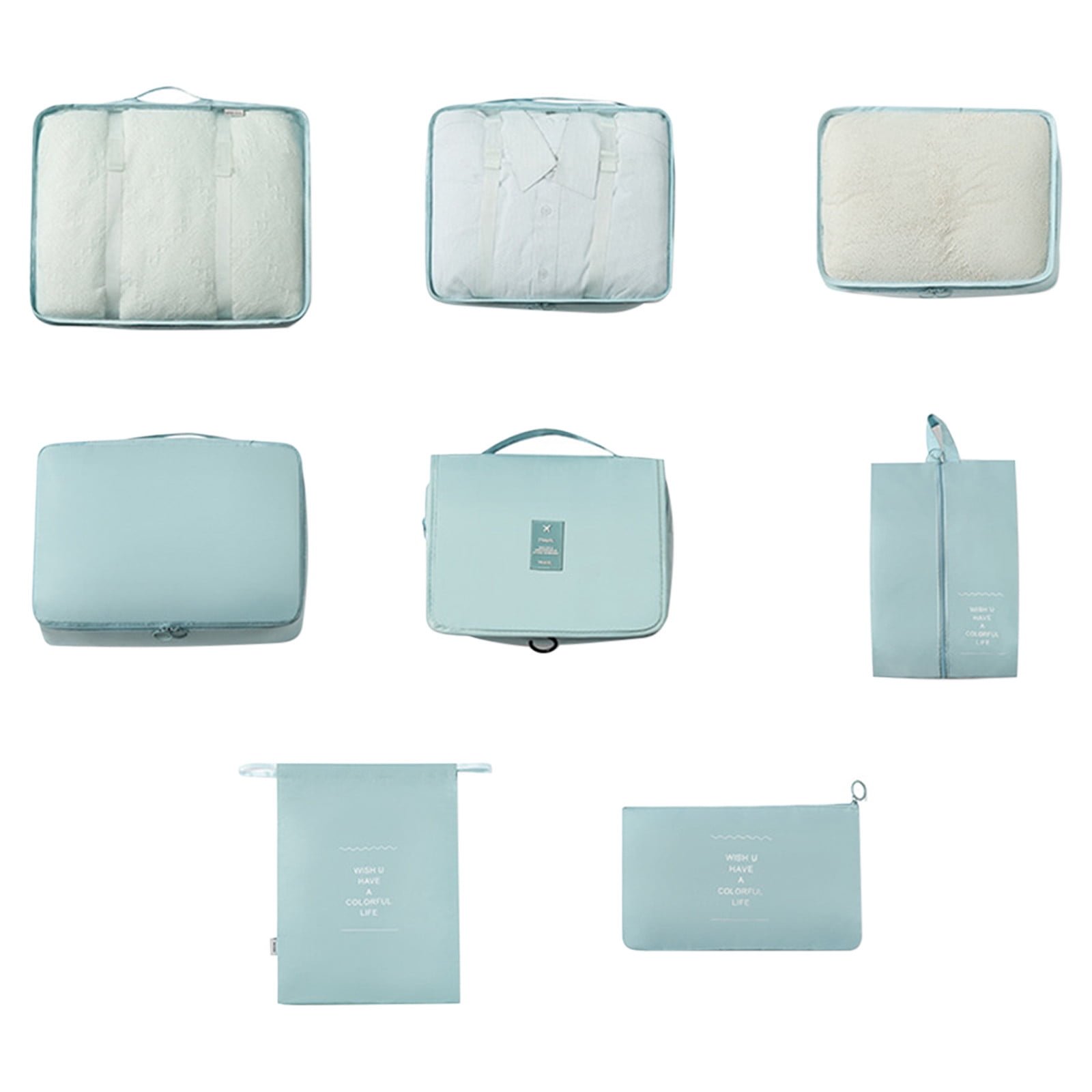 OAVQHLG3B Packing Cubes For Travel, 8 Set Luggage Organizers With Shoe ...