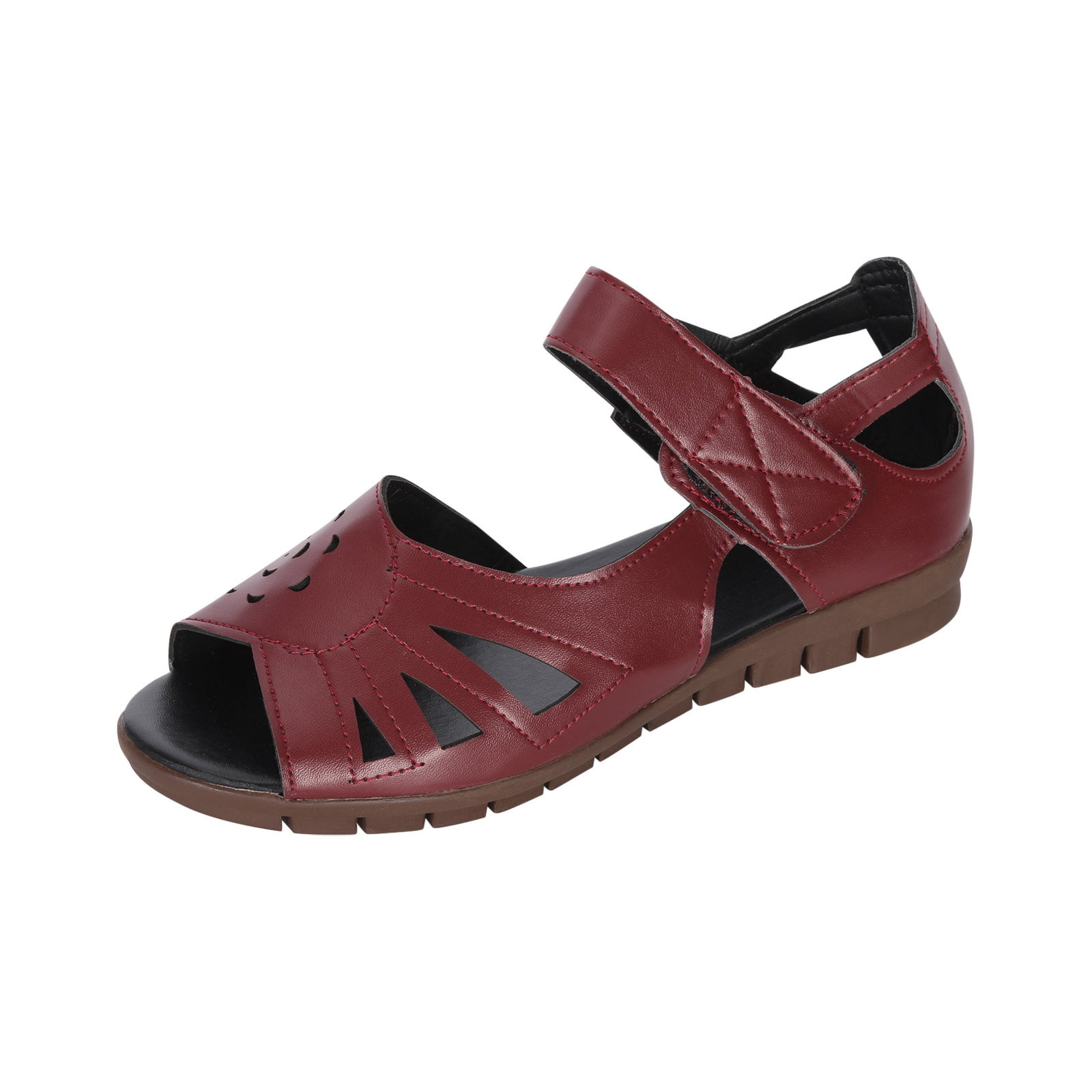 OAVQHLG3B Sandals for Women Summer Ladies Shoes Wedge Heel Hollow Out ...