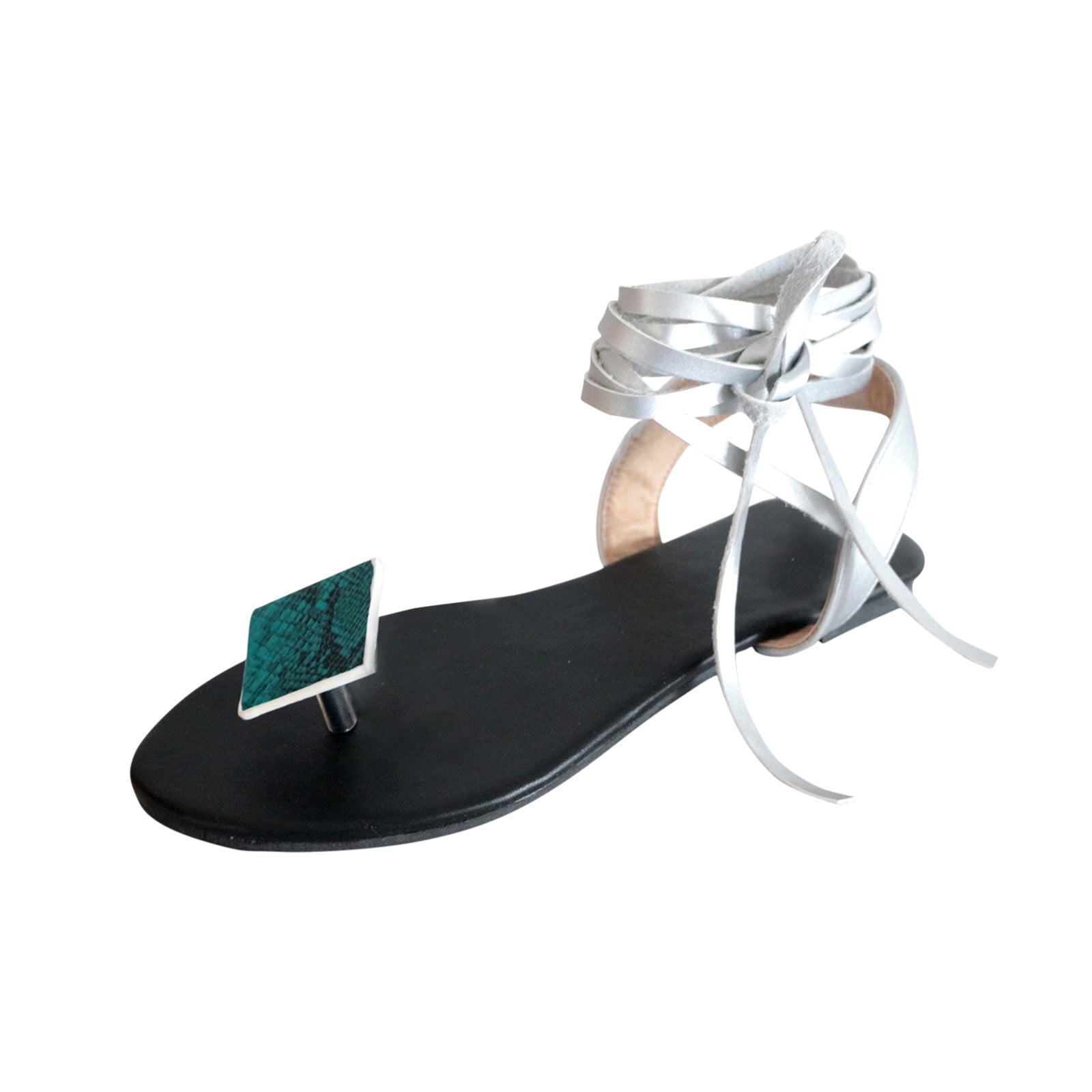 OAVQHLG3B Sandals for Women Women's Breathable Snake Print Colorblock ...