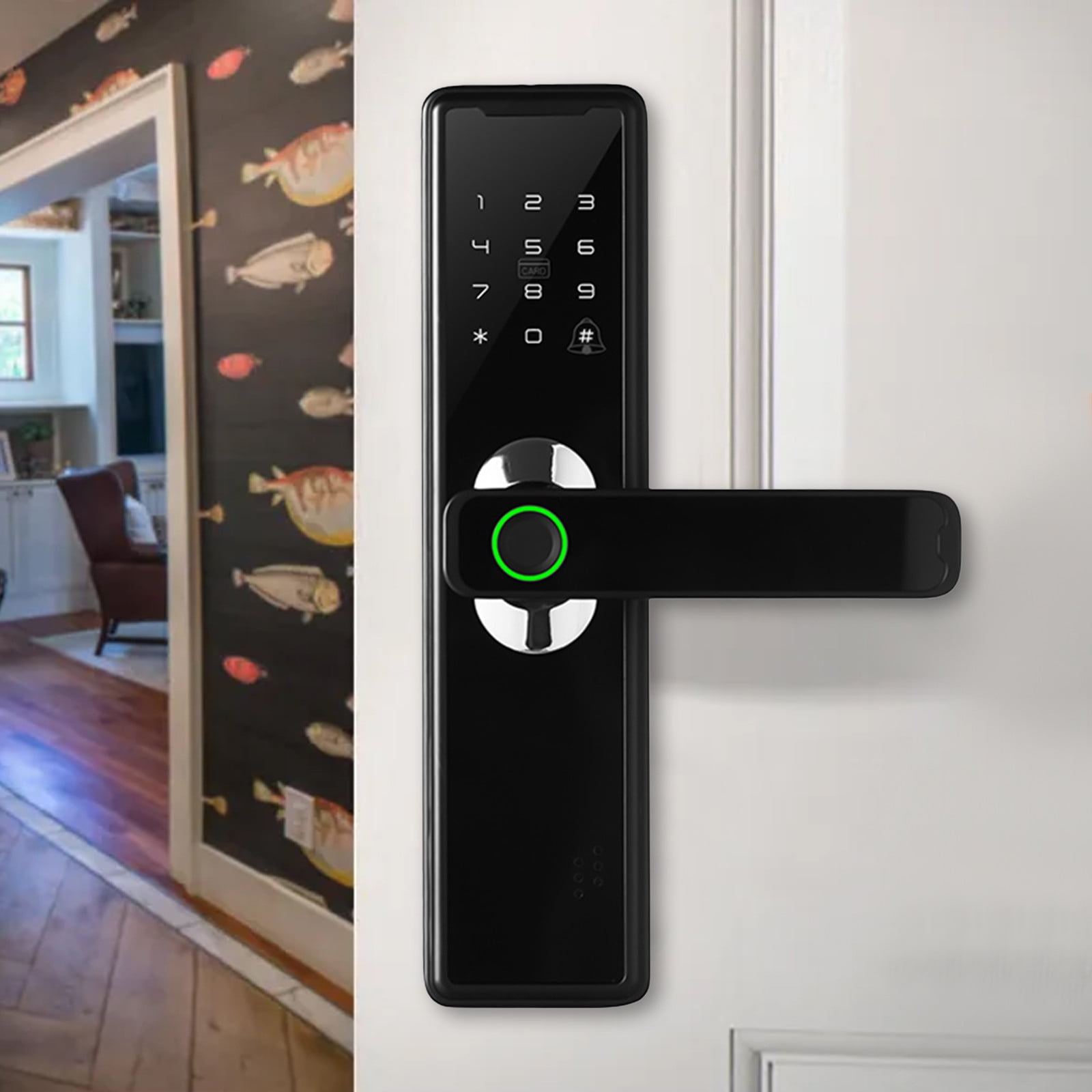 OAVQHLG3B Smart Door Lock, Keyless Fingerprint &Touchscreen ,Secure ...