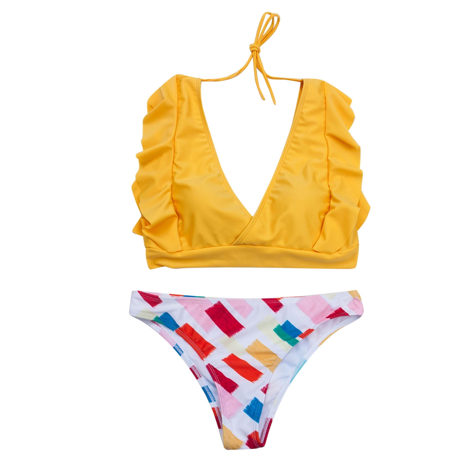 OAVQHLG3B Two Piece Bathing Suit for Women Swimsuits V Neck Summer ...