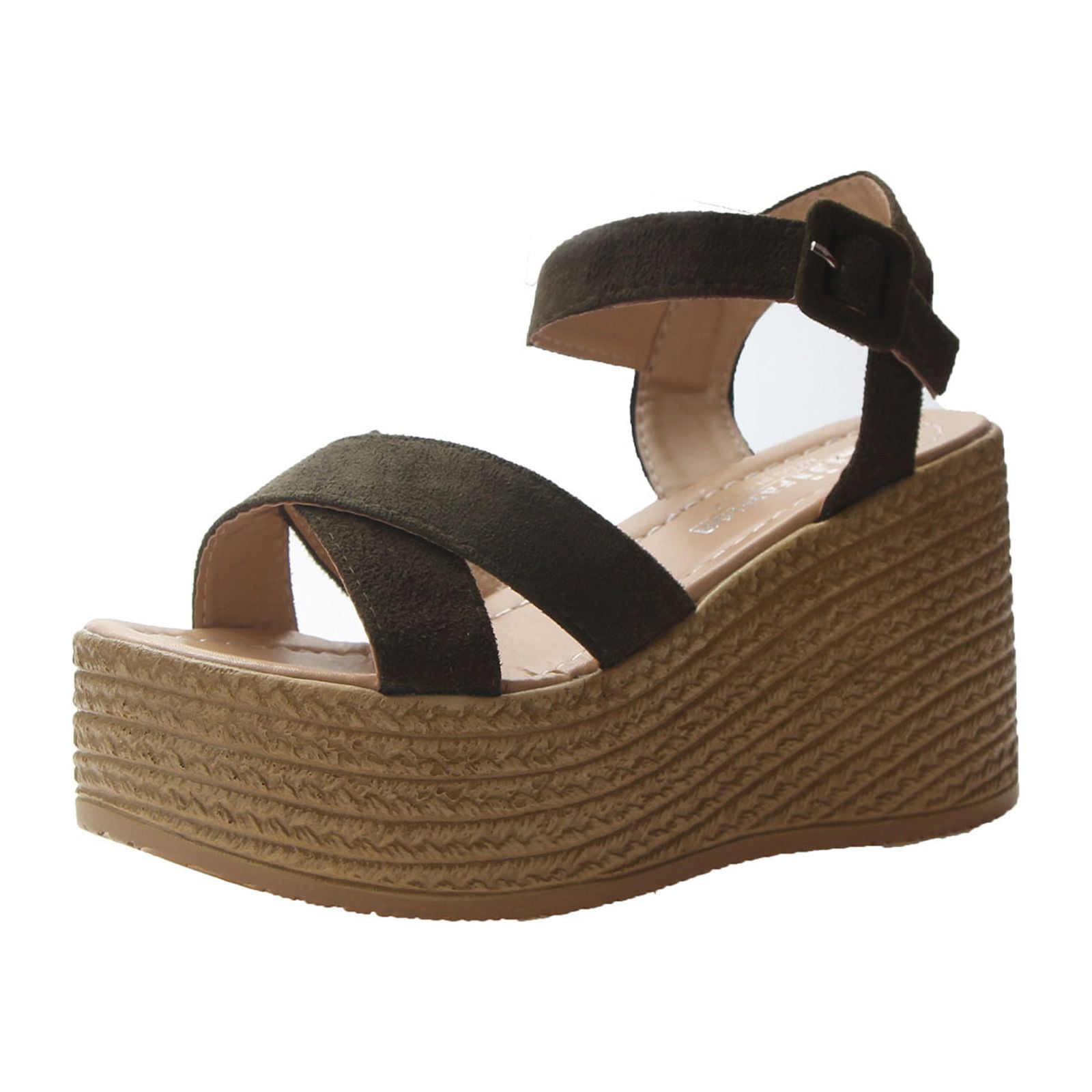 OAVQHLG3B Wedge Sandals for Women Fashion Women Ankle Strap Summer ...