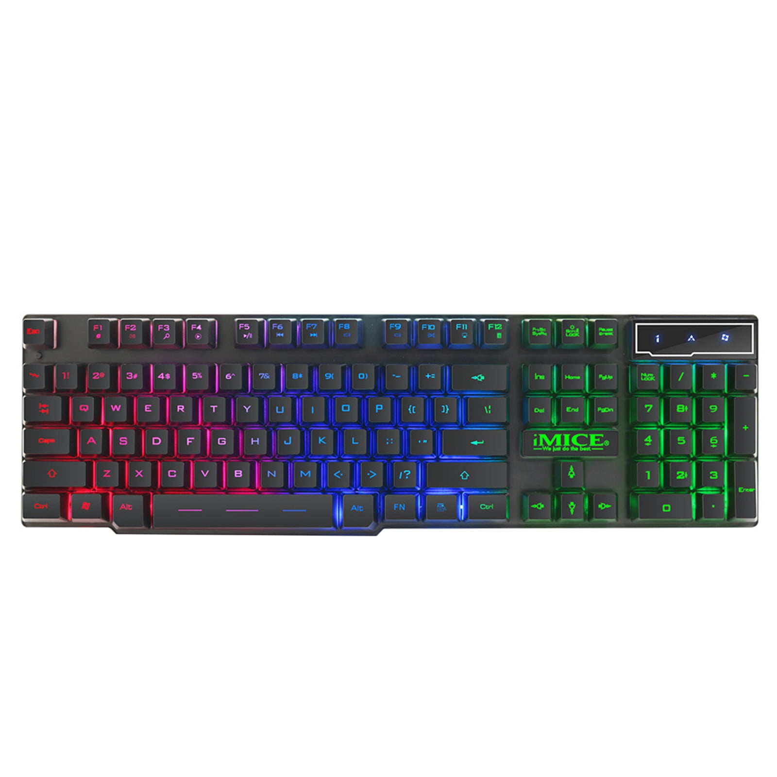 OAVQHLG3B Wired Gaming Keyboard LED Tricolor Gaming Backlight 104 Keys ...