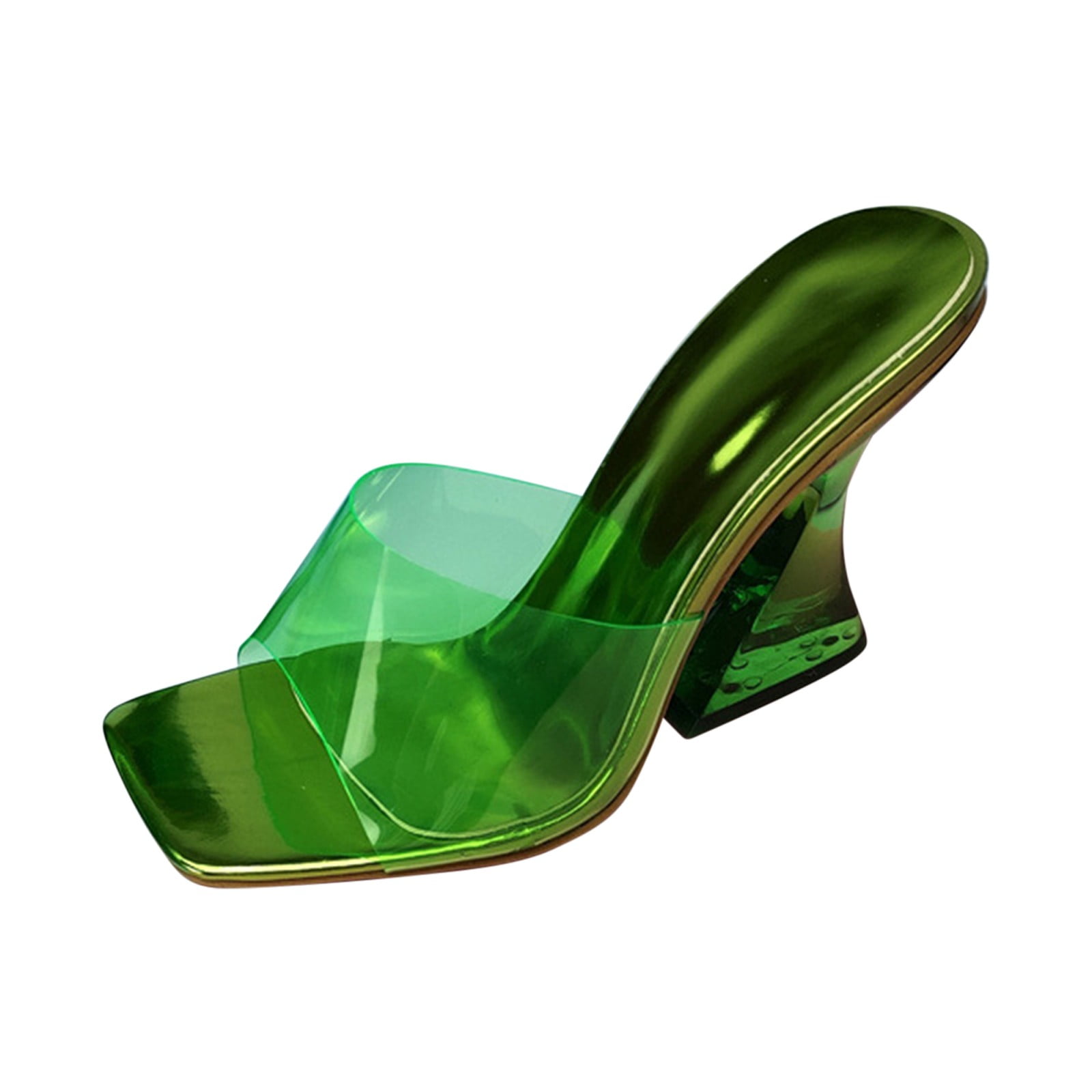 OAVQHLG3B Women's Fashion Crystal Shoes Square Toe Candy Color Sandals ...