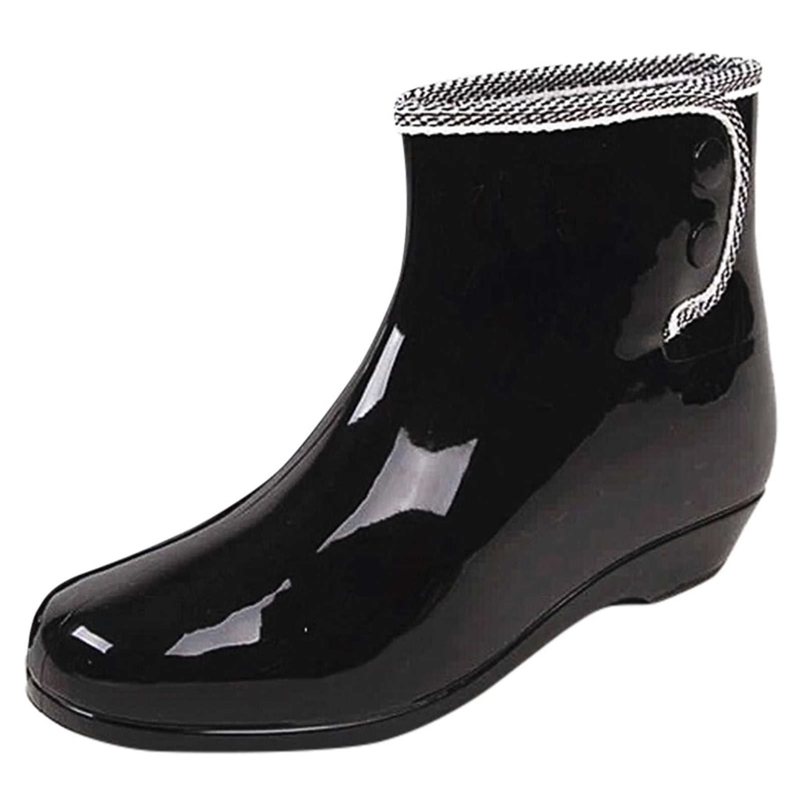 OAVQHLG3B Women's Rain Boots Trendy Short Tube Rain Boots Water Slip ...