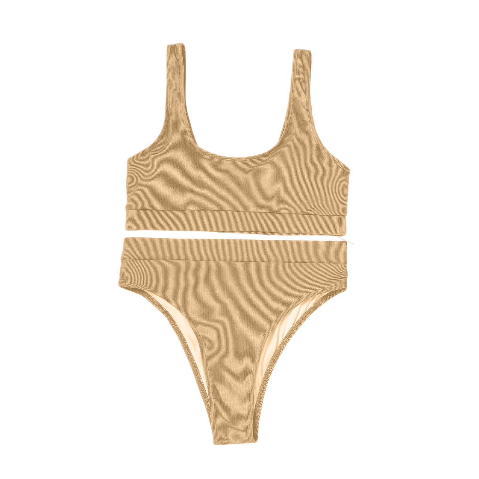 OAVQHLG3B Women's Swimsuit Two Piece Bathing Suit Solid Color Beachwear ...