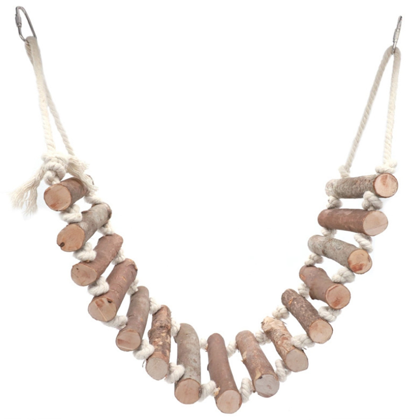 OAVQHLG3B Wooden Natural Rope Ladder Toy Swing Ladder Chewing Toys ...